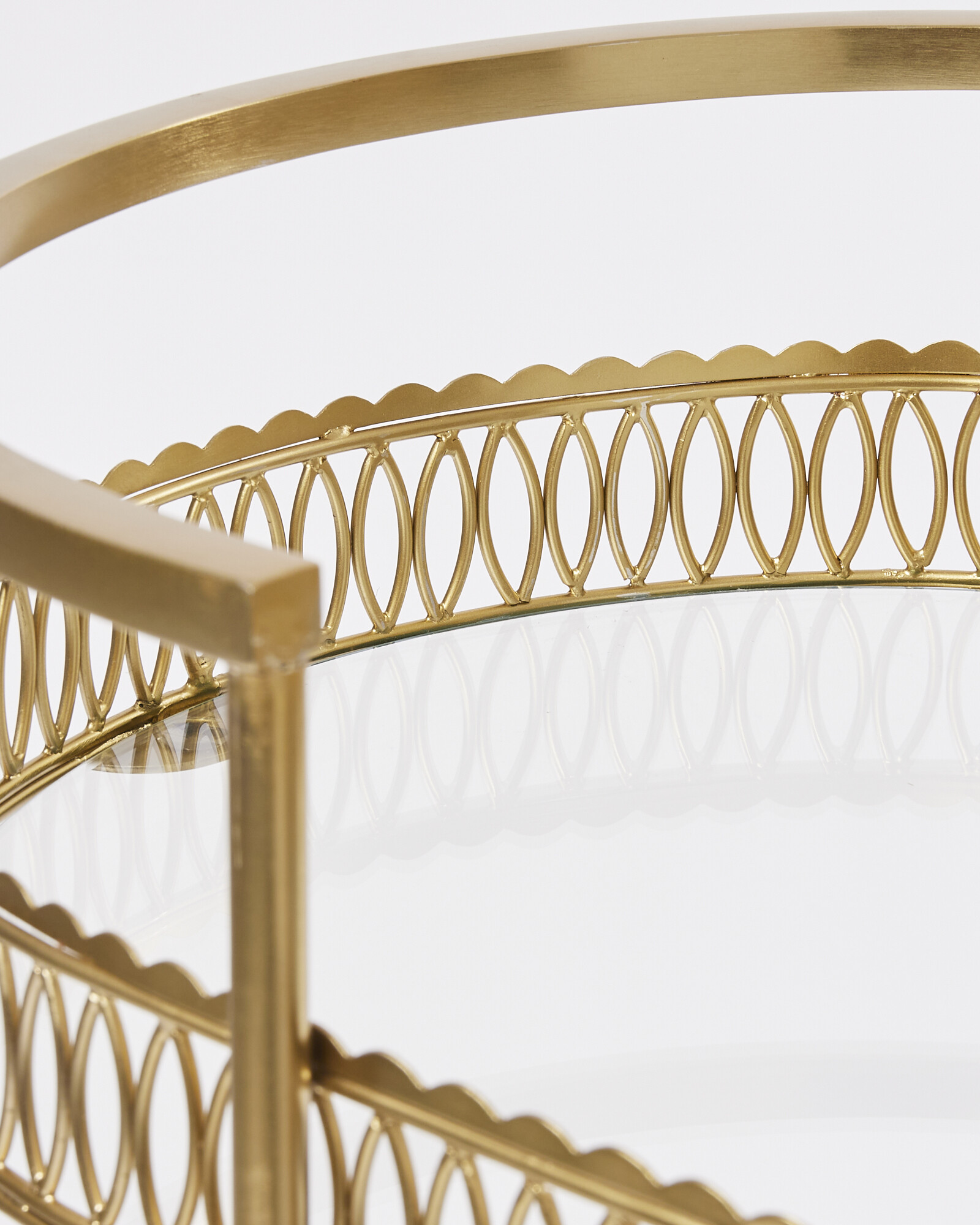 Lida Gold Metal & Glass Bar Trolley | Oliver Bonas