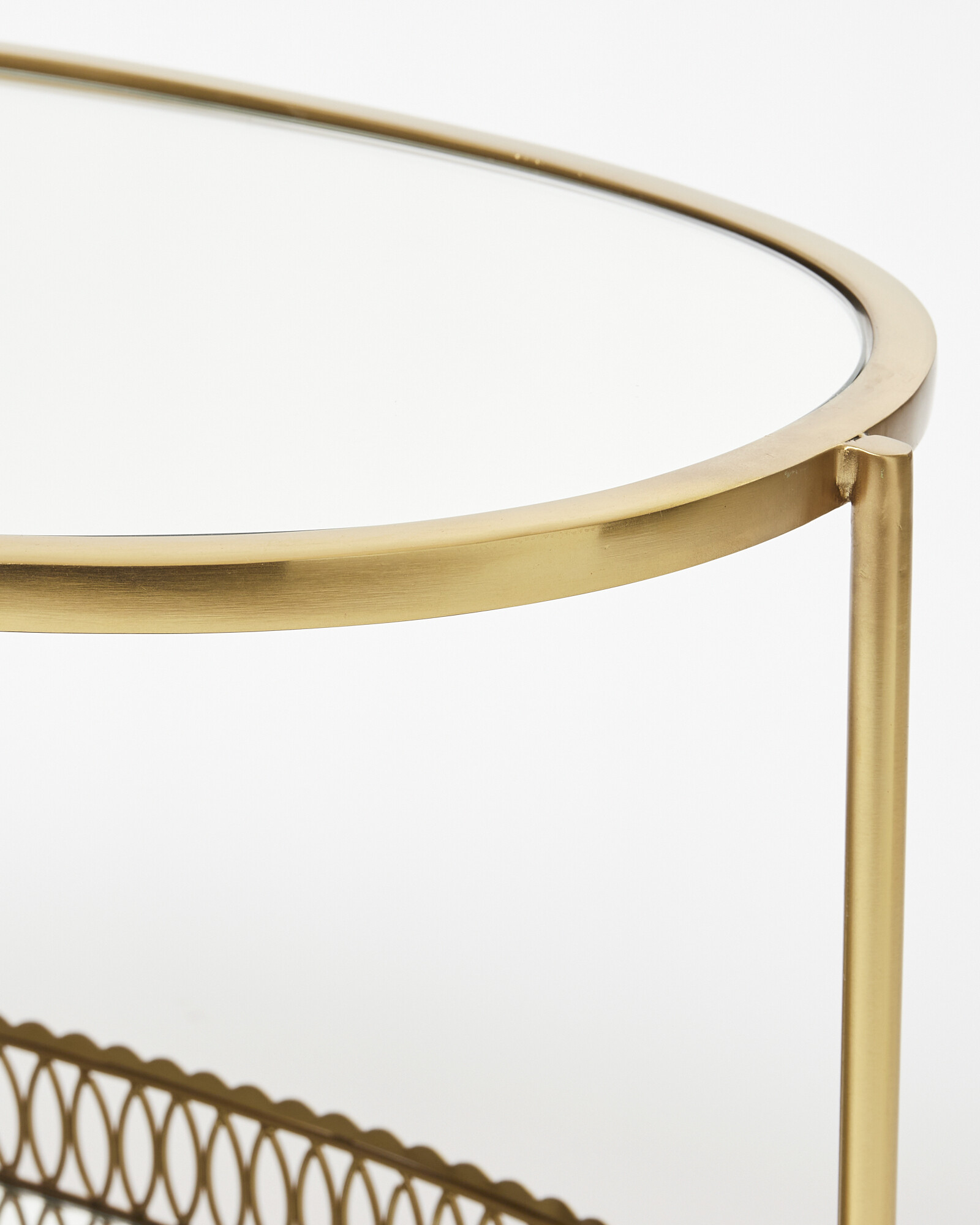 Lida Gold Metal & Glass Coffee Table | Oliver Bonas