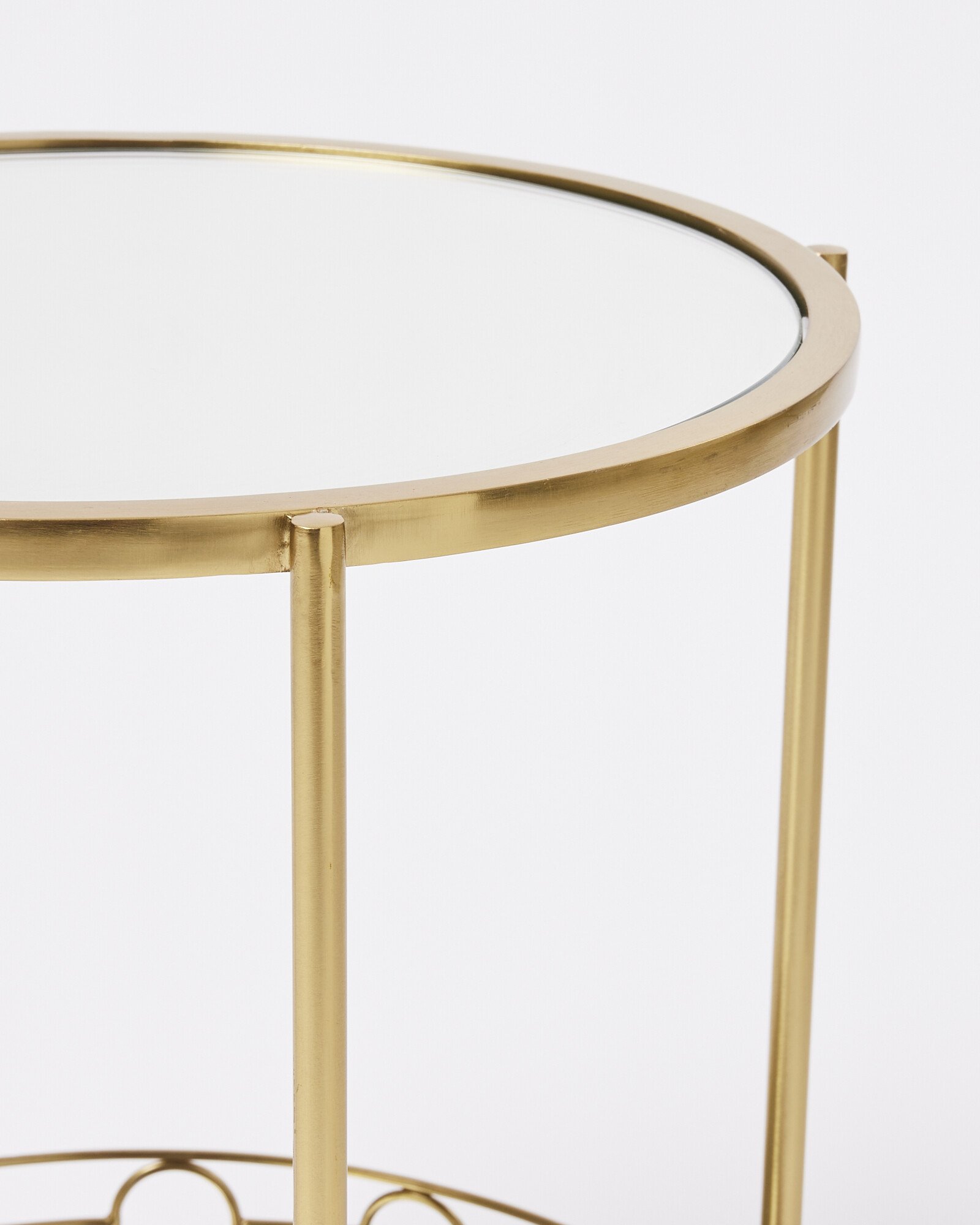 Lida Gold Metal & Glass Side Table | Oliver Bonas