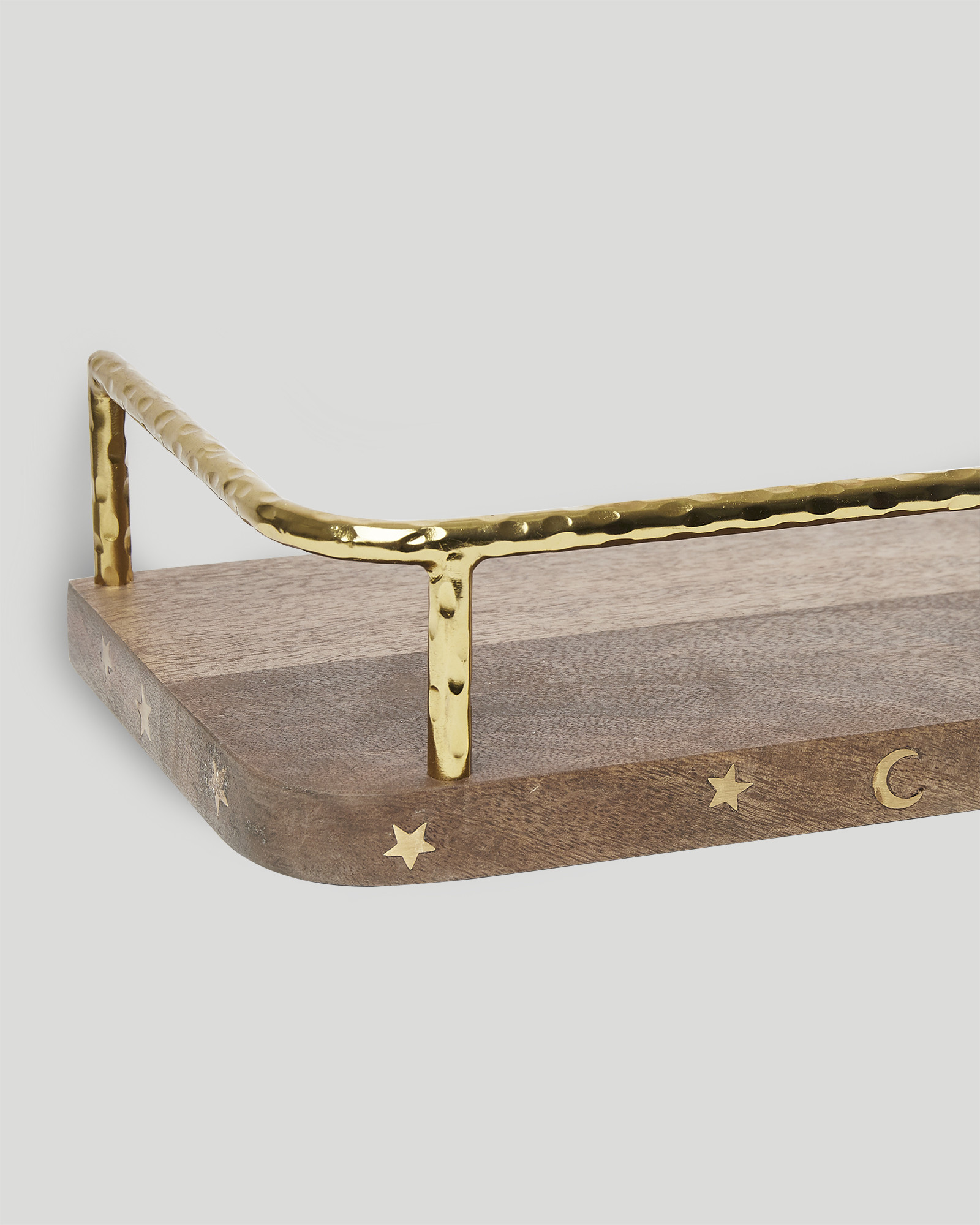 Star Inlay Gold Metal & Wood Shelf | Oliver Bonas