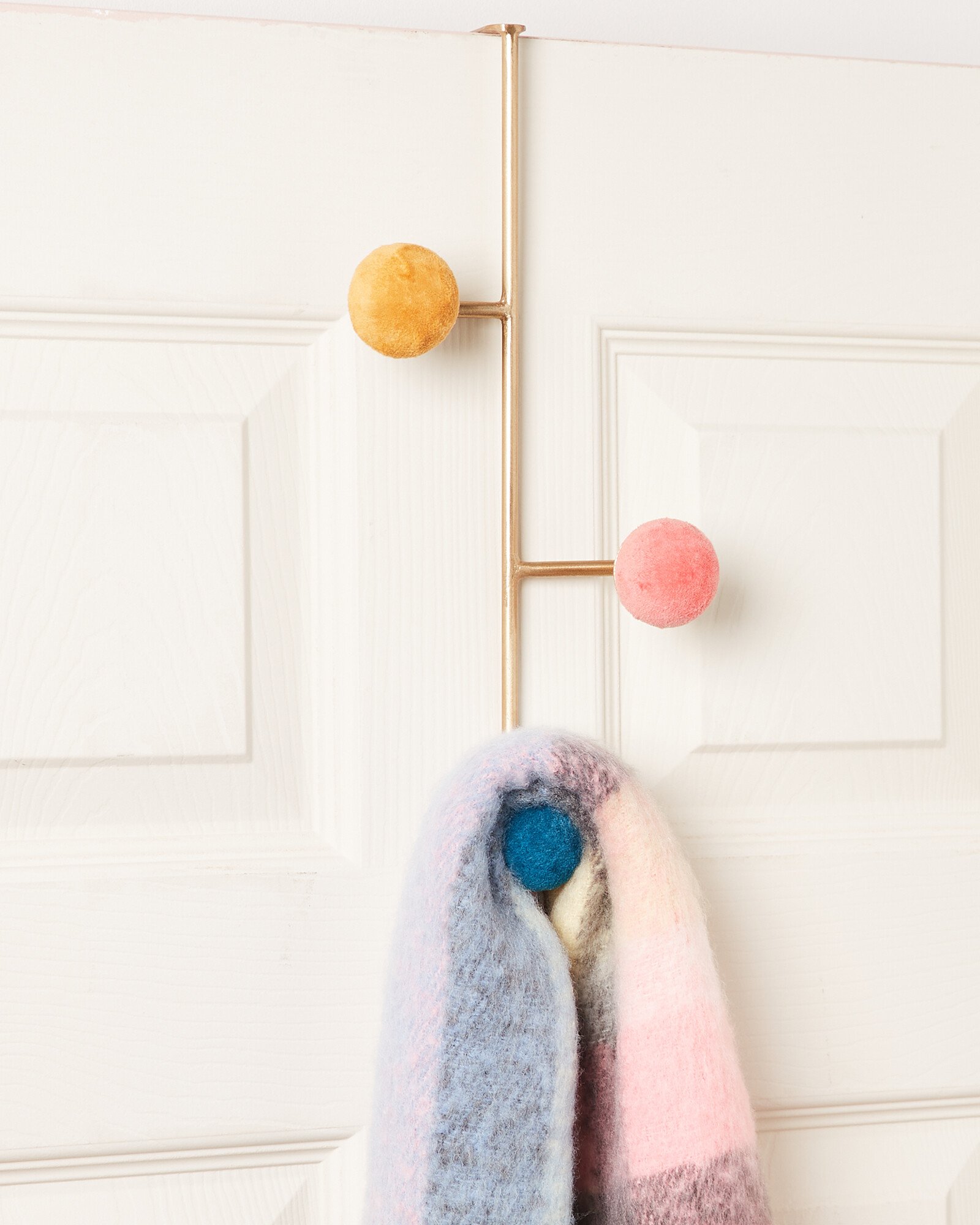 Gold Metal & Velvet Over Door Hook Small | Oliver Bonas