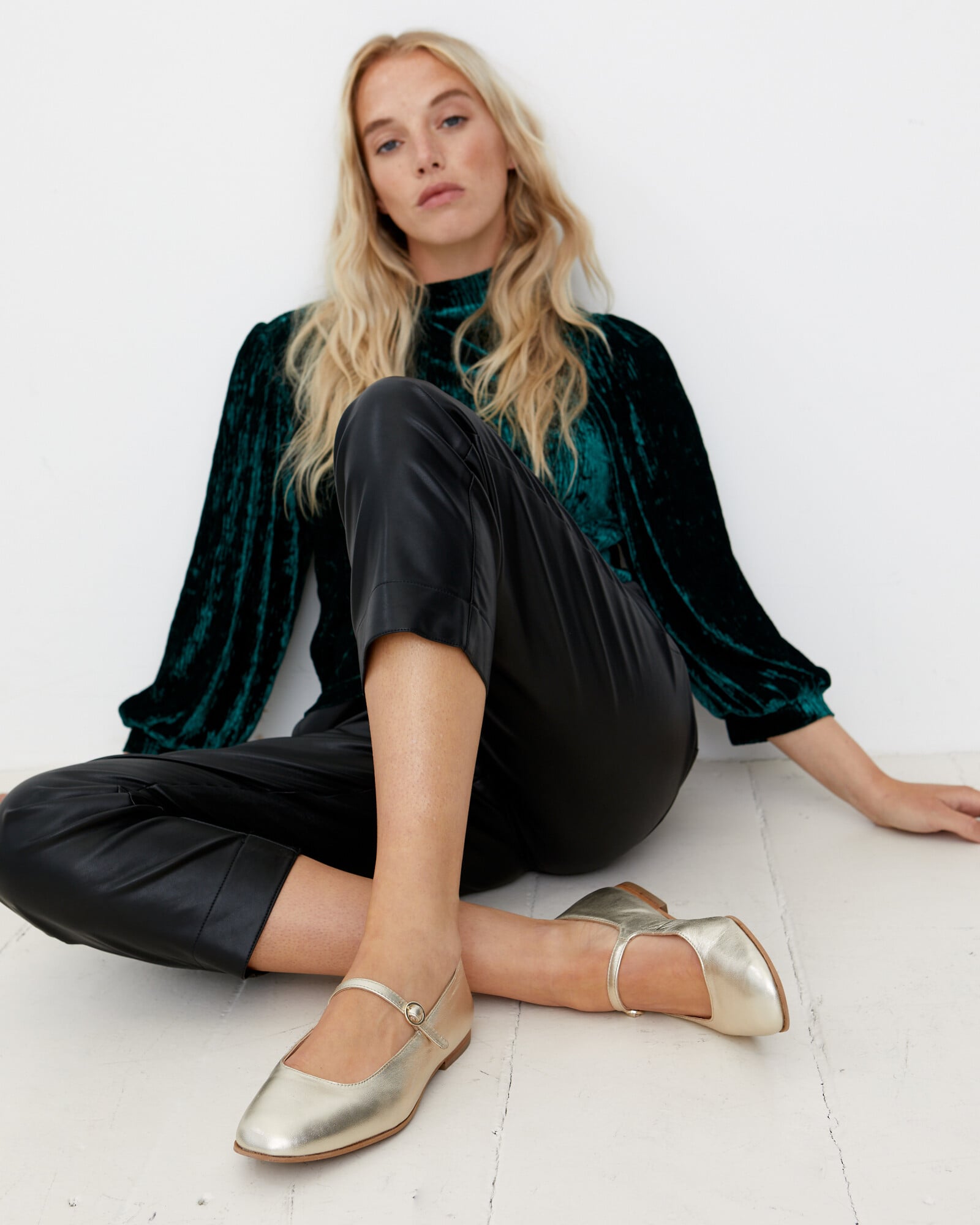 Mary Jane Golden Shoes | Oliver Bonas