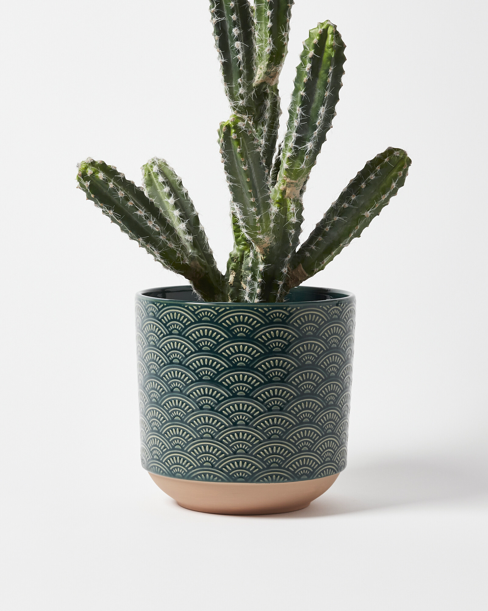 Modelo Geometric Grey Ceramic Plant Pot Extra Large | Oliver Bonas