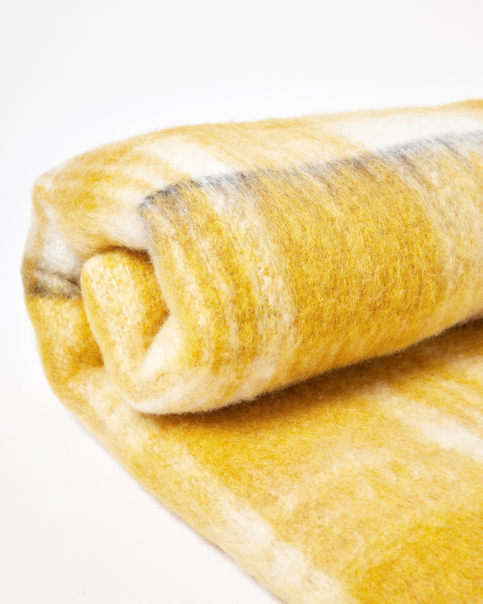 Mari Yellow Check Throw | Oliver Bonas