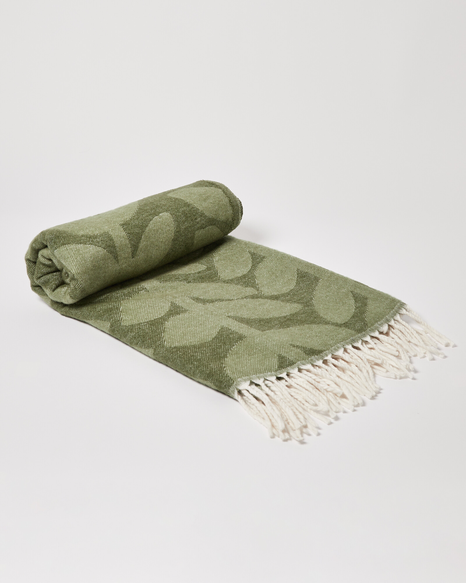 Arai Green Jacquard Throw | Oliver Bonas