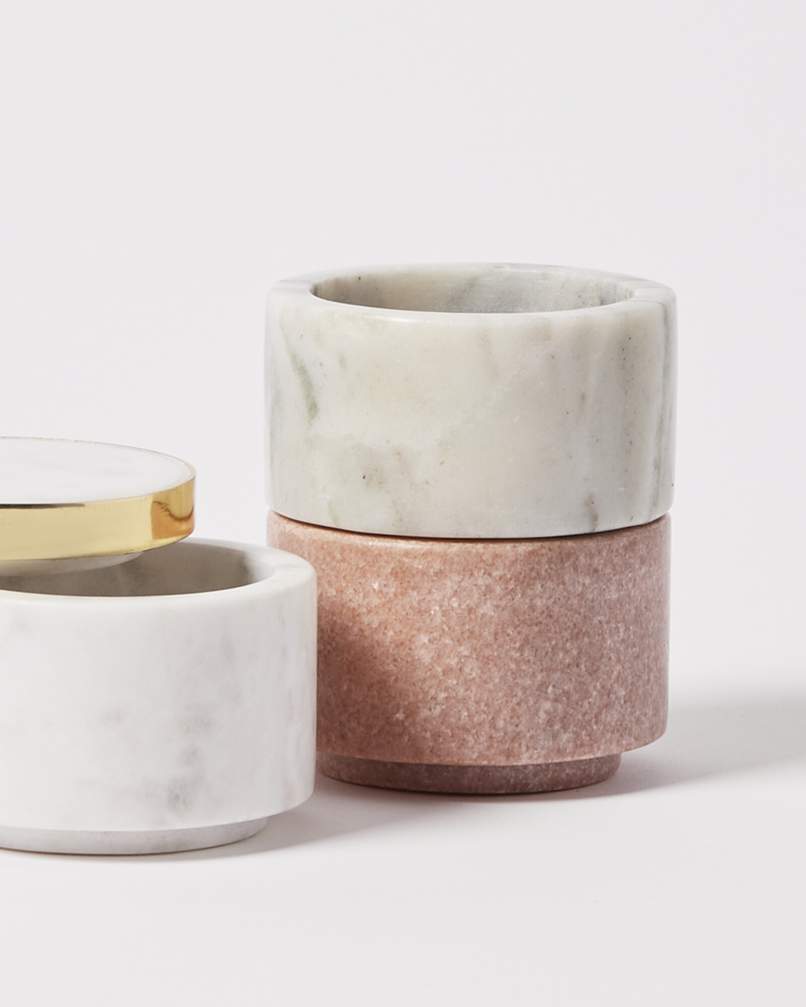 Stacking Mixed Marble Trinket Pots | Oliver Bonas