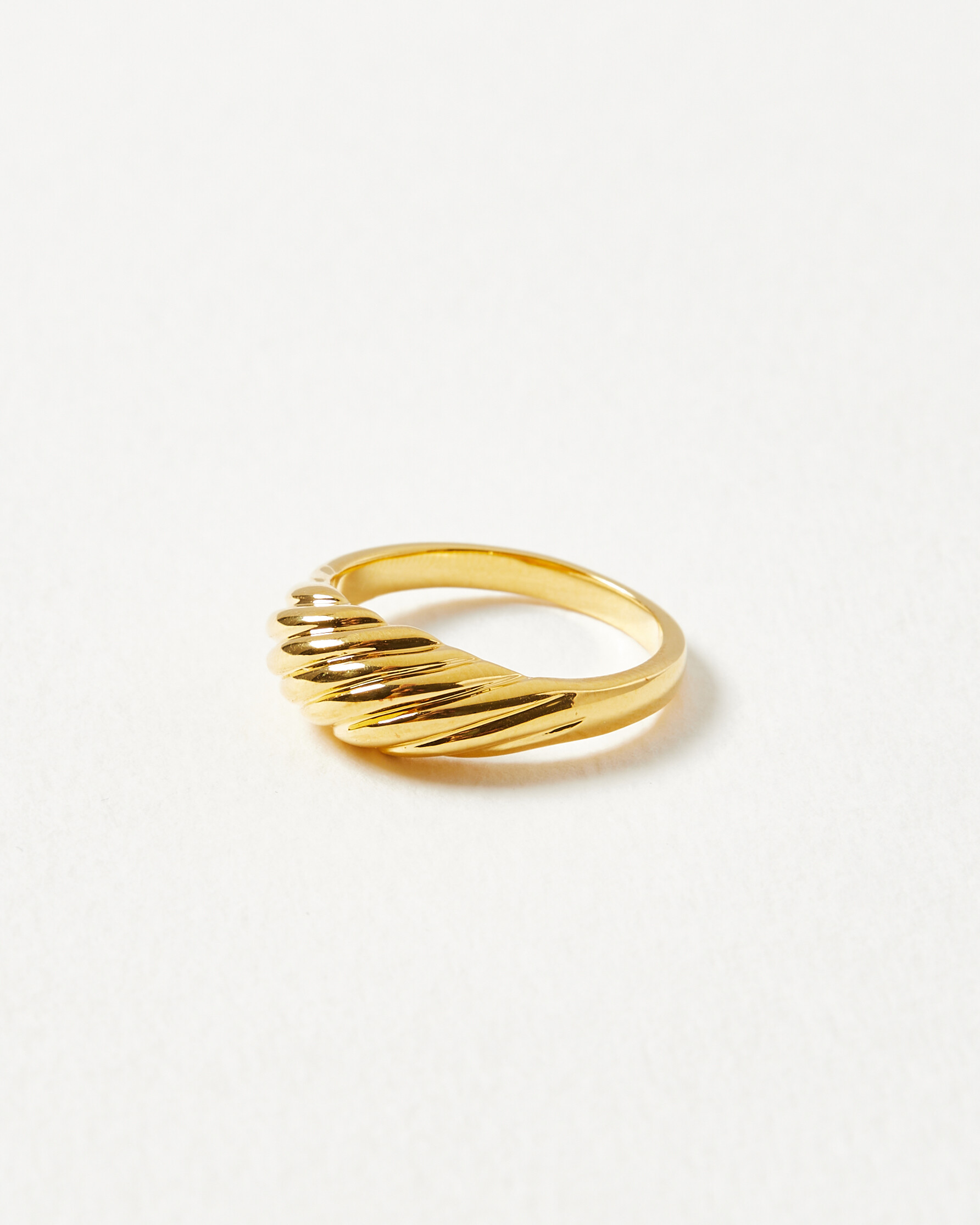 Croissant Curve Gold Plated Statement Ring | Oliver Bonas