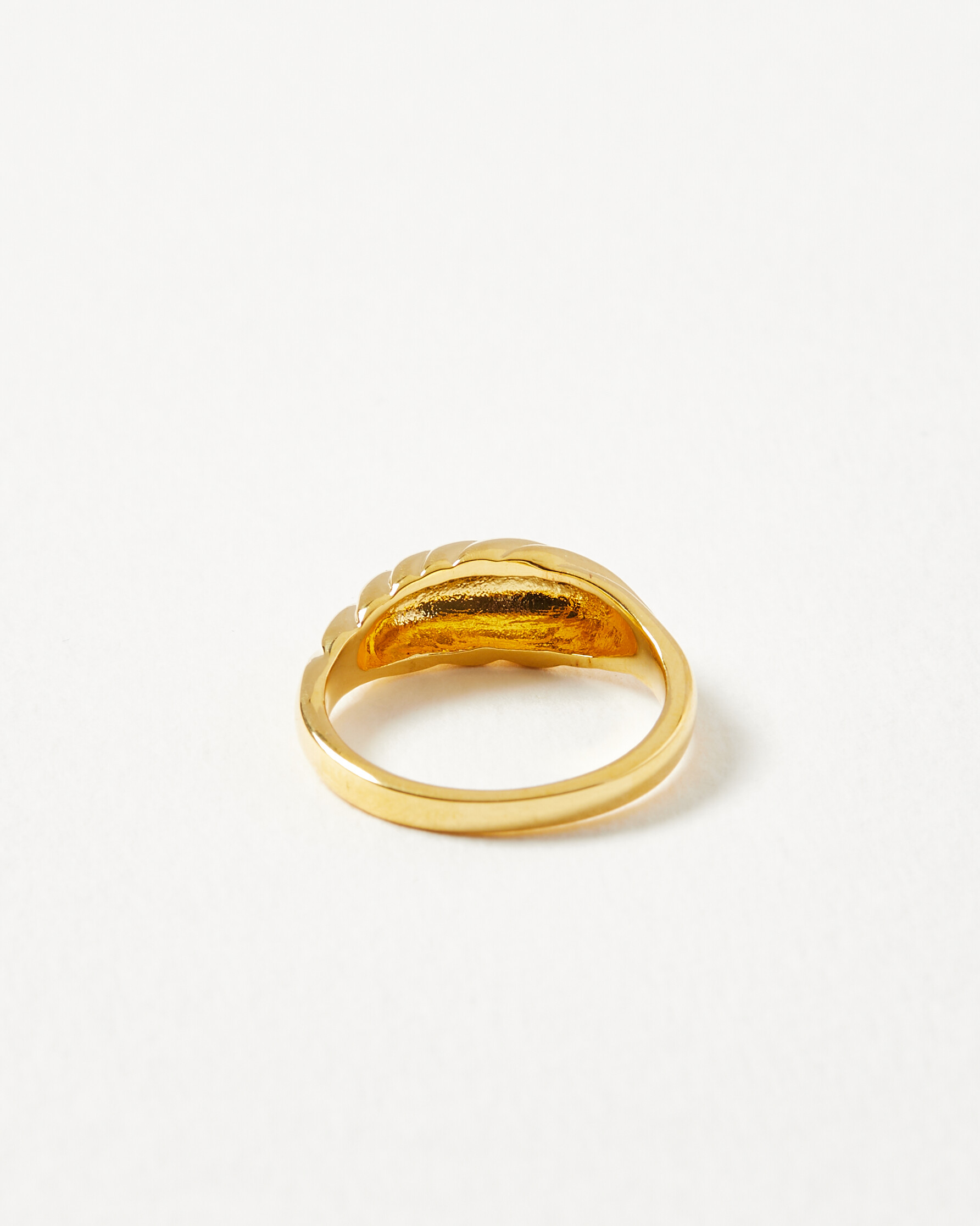 Croissant Curve Gold Plated Statement Ring | Oliver Bonas