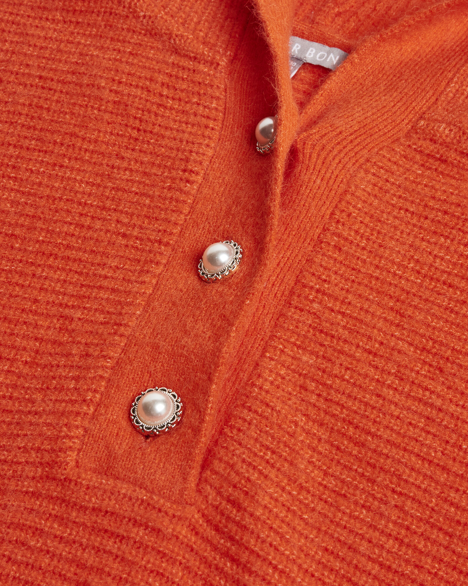 Ribbed Orange Knitted Hoodie | Oliver Bonas