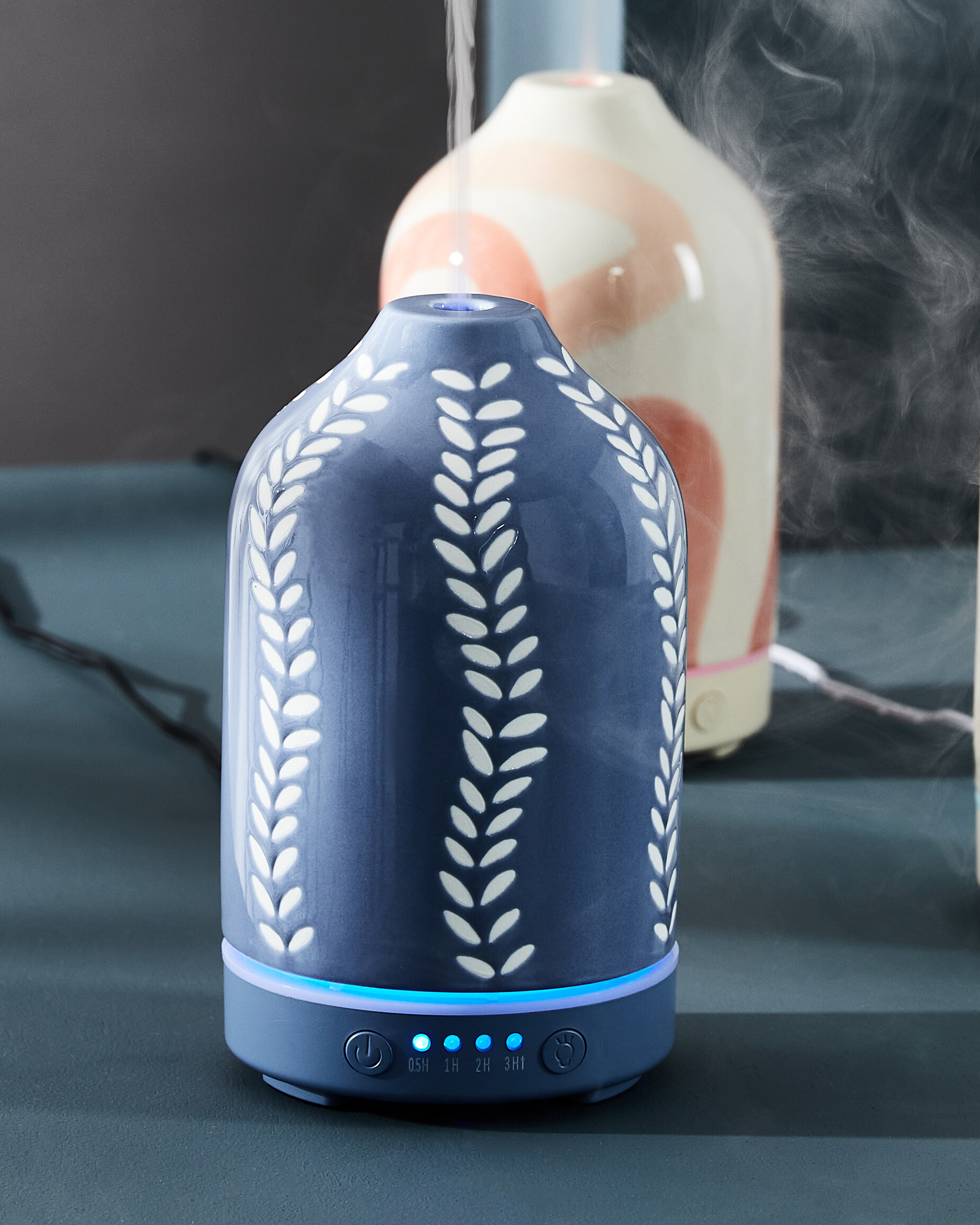 Mabb Leaf Blue Ceramic Electric Aroma Diffuser | Oliver Bonas