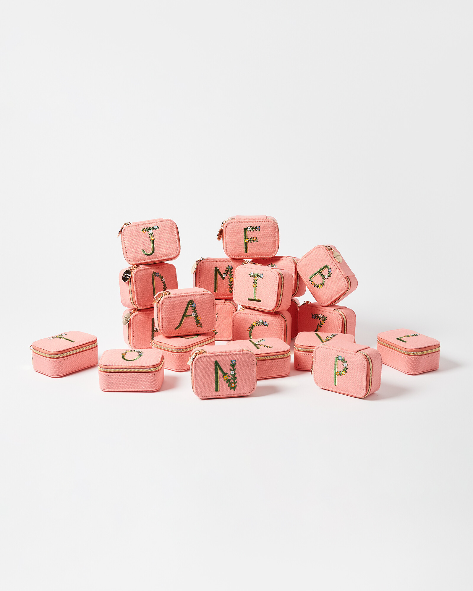 Amelie Alphabet Mini Rectangular Travel Jewellery Box | Oliver Bonas