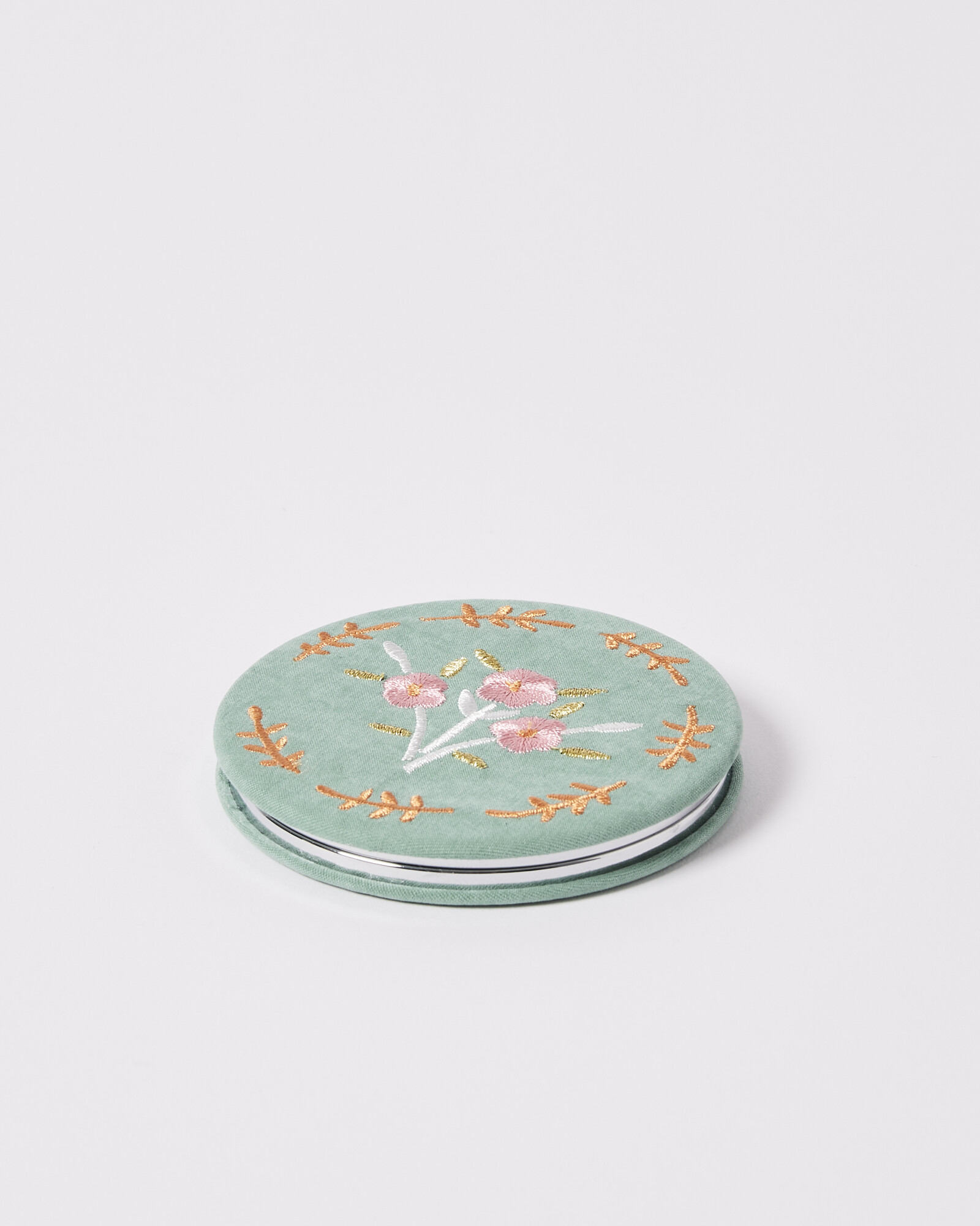 Flora Green Compact Mirror | Oliver Bonas