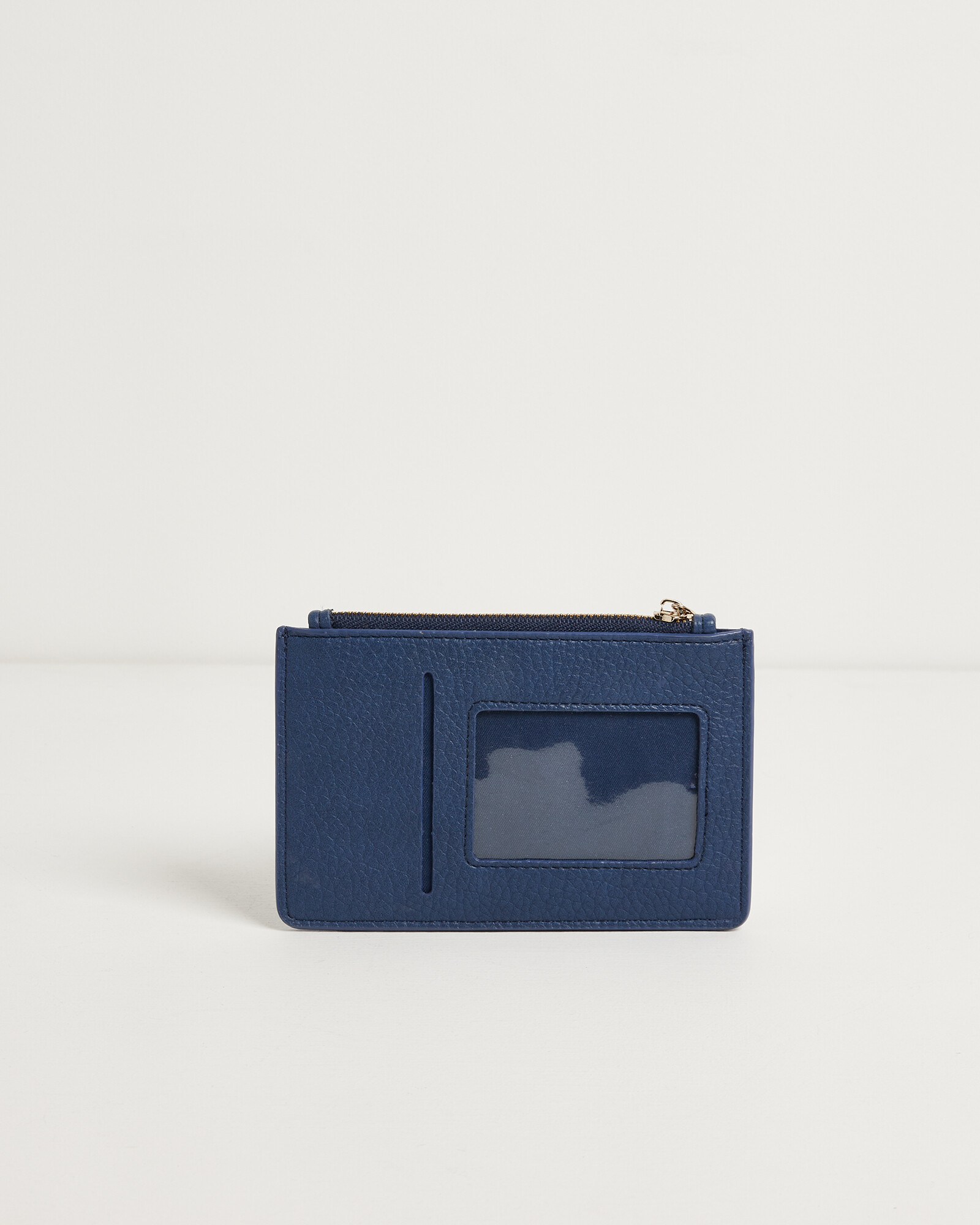 Rita Navy Blue Rectangular Zipped Card Holder | Oliver Bonas