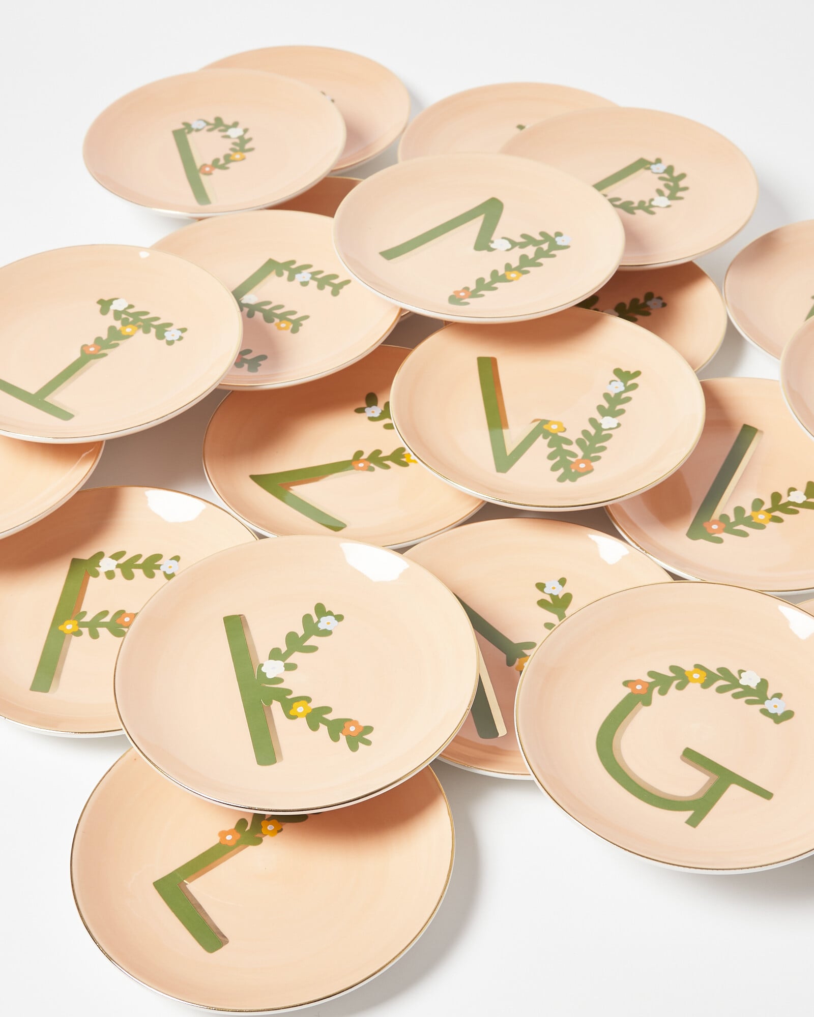 Amelie Alphabet Ceramic Round Trinket Dish | Oliver Bonas