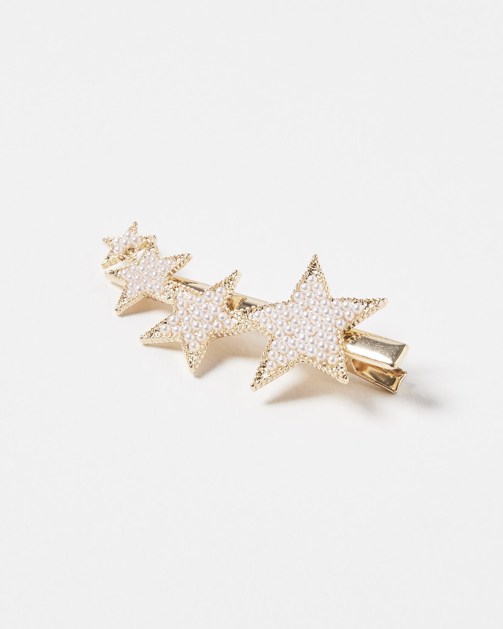 Cosmic Faux Pearl White Star Cluster Hair Clip | Oliver Bonas
