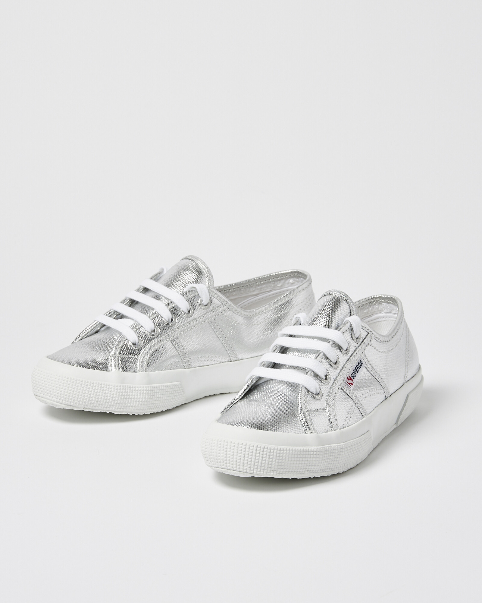 Superga 2750 Metallic Silver Trainers | Oliver Bonas