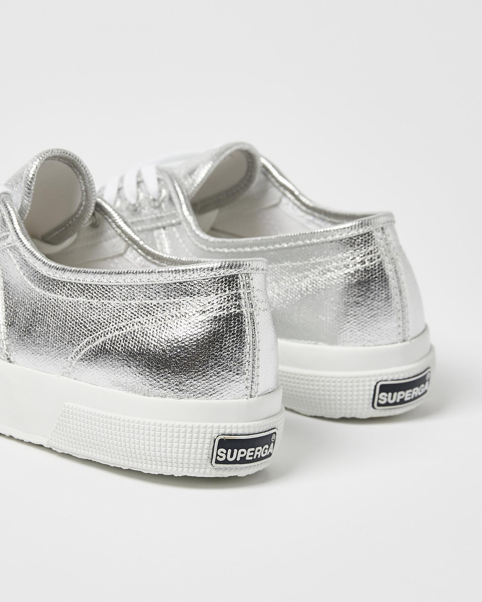 Superga 2750 Metallic Silver Trainers | Oliver Bonas