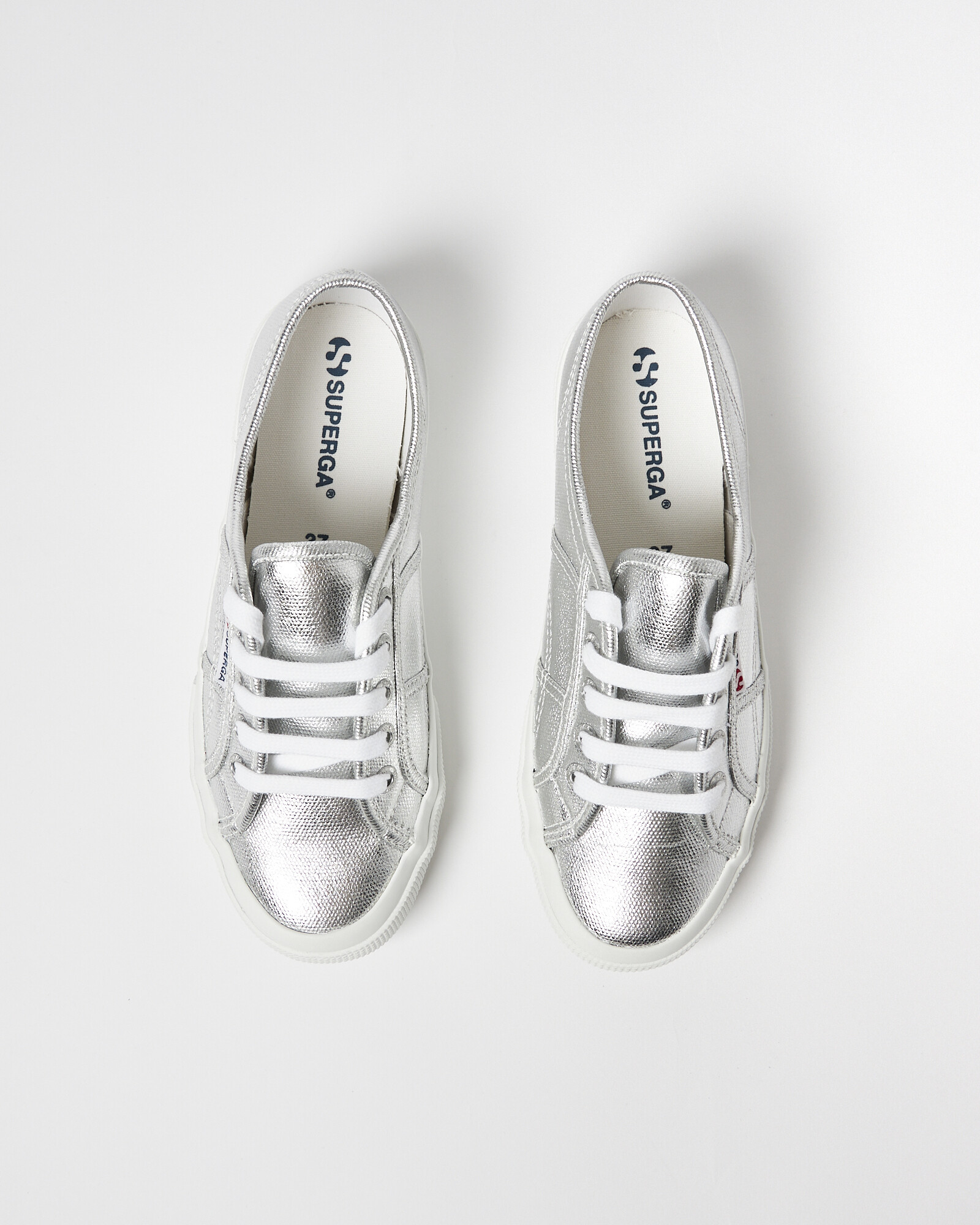 Superga 2750 Metallic Silver Trainers | Oliver Bonas
