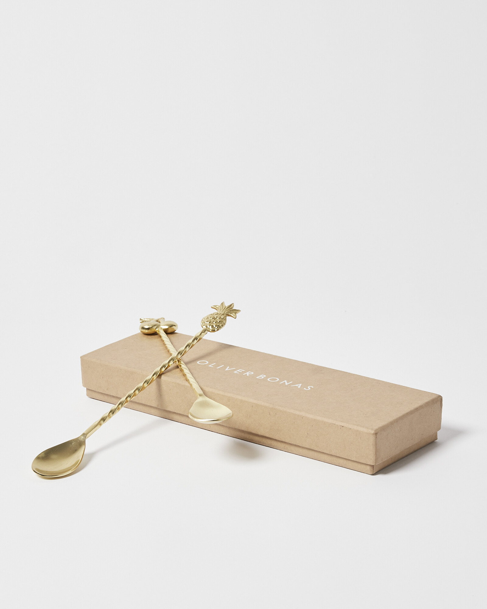 Gold Metal Fruit Cocktail Spoons | Oliver Bonas