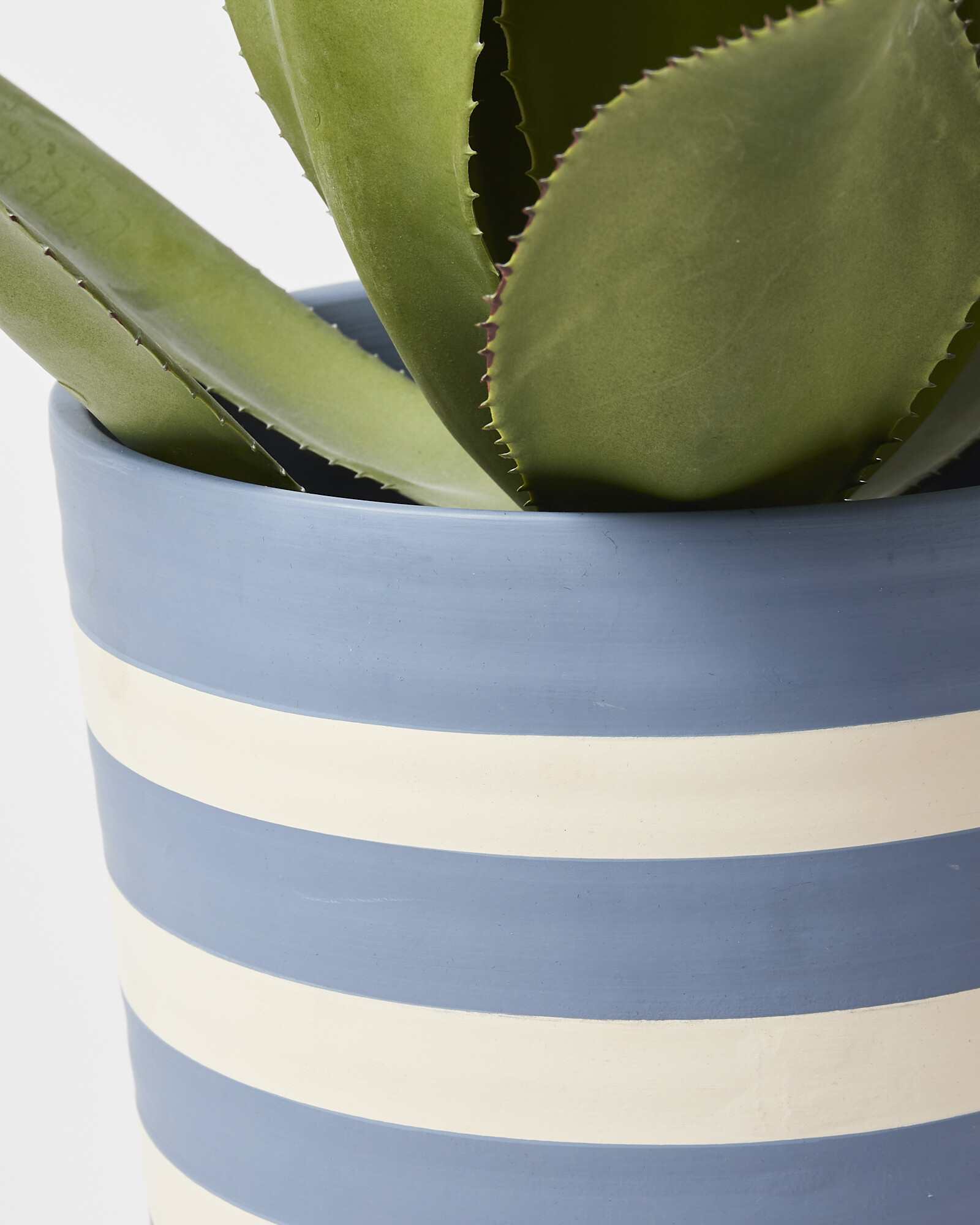 Ueno Blue Stripe Ceramic Plant Pot Large | Oliver Bonas