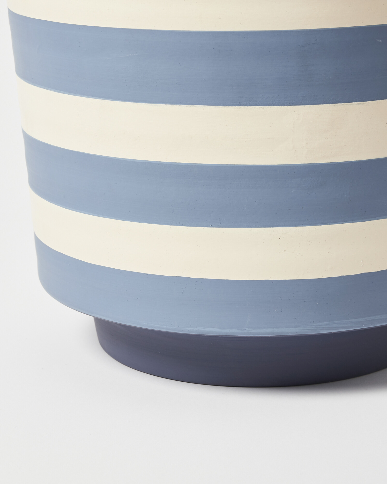 Ueno Blue Stripe Ceramic Plant Pot Large | Oliver Bonas