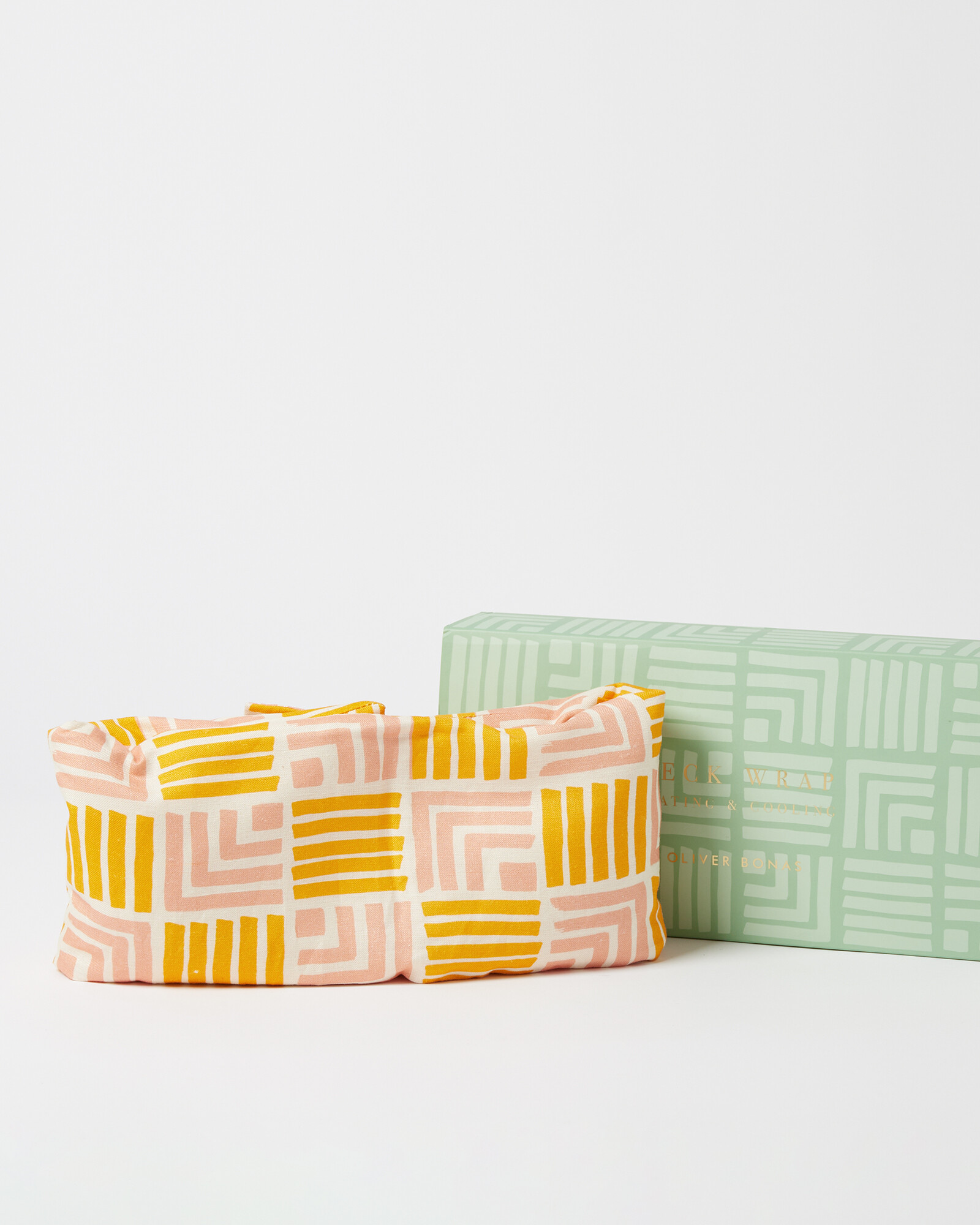 Kai Geometric Pink & Yellow Cotton Neck Wrap | Oliver Bonas