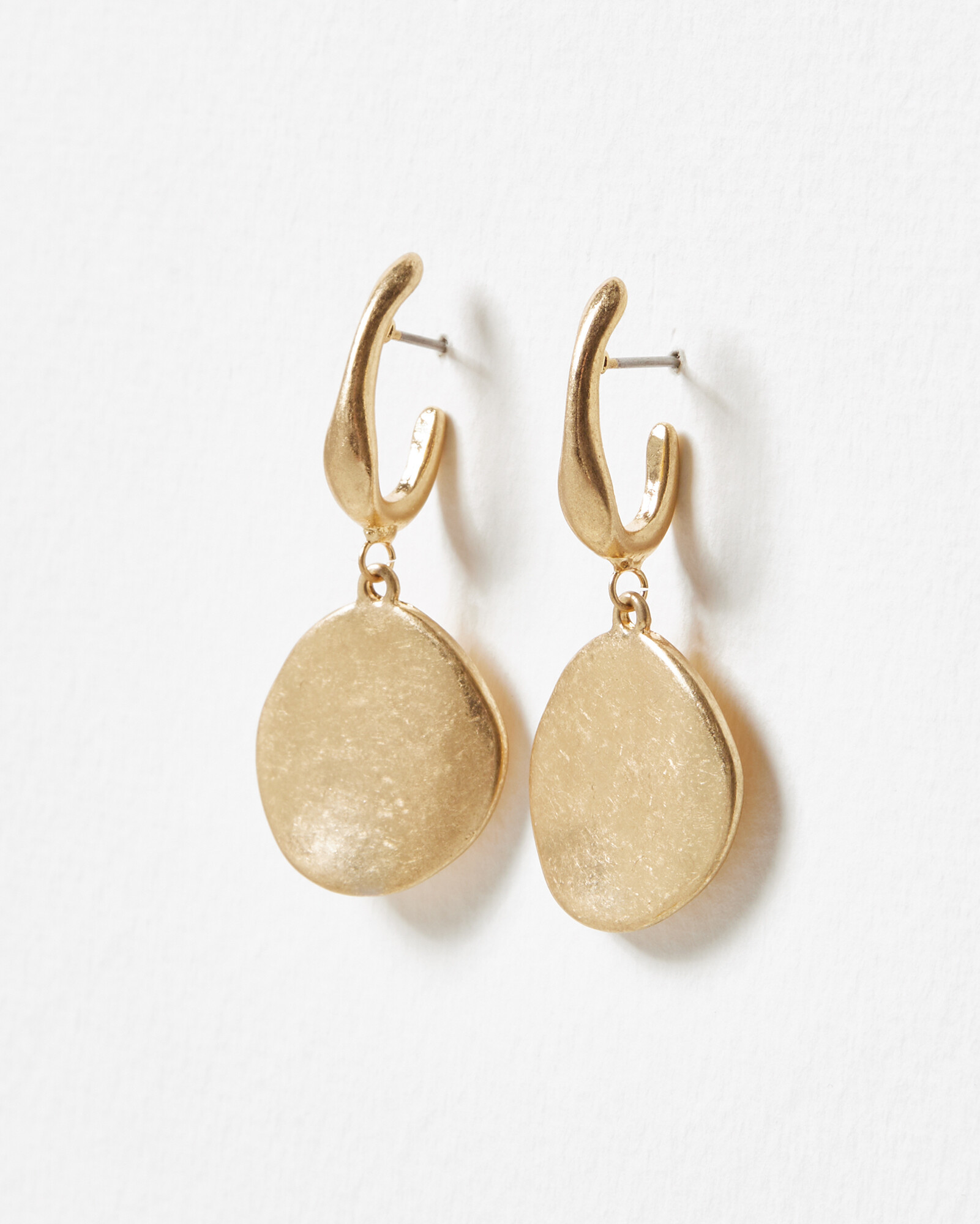 Nara Worn Disc Drop Earrings | Oliver Bonas