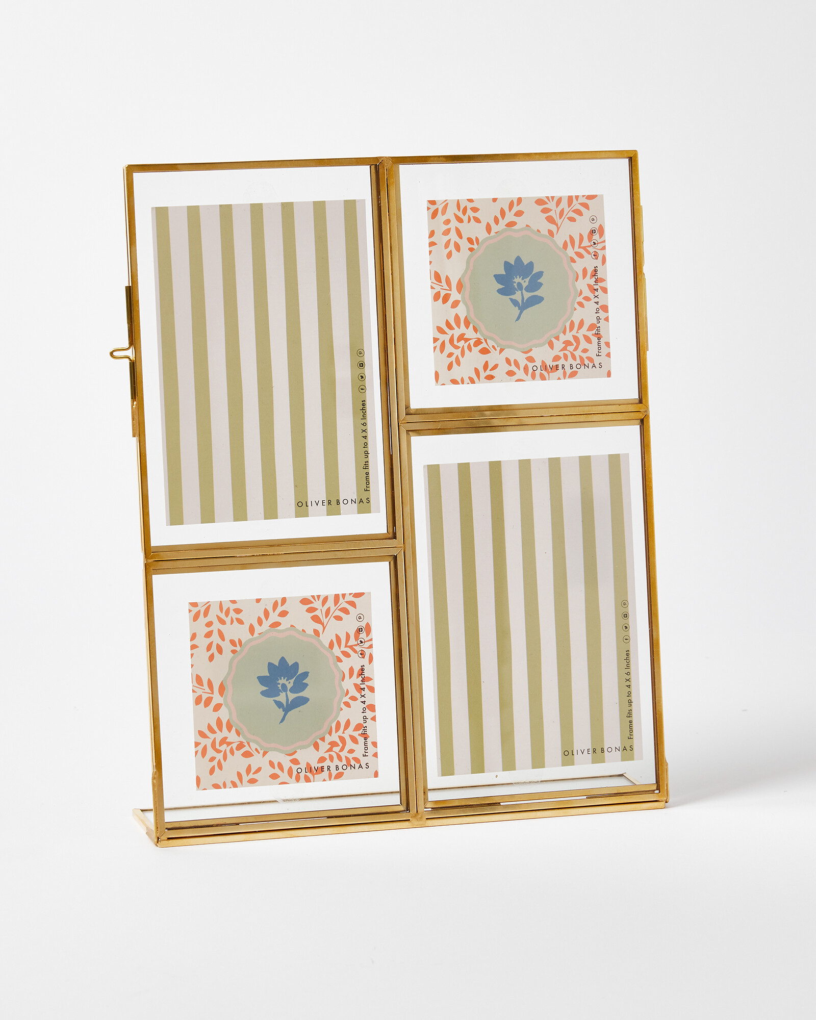 Gold & Glass Standing Multi Photo Frame | Oliver Bonas