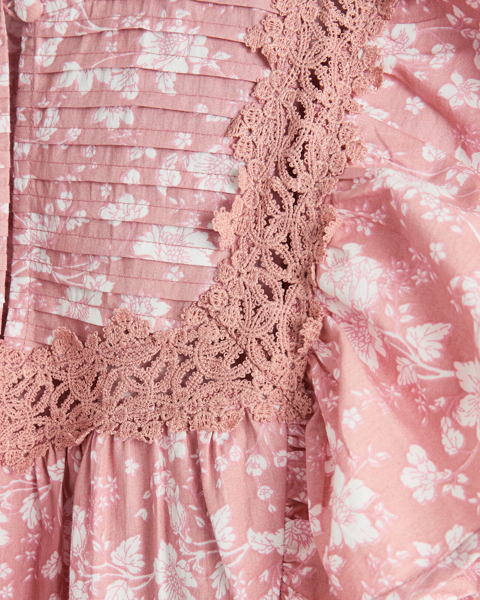 Flutter Floral Print Pink Poplin Blouse | Oliver Bonas