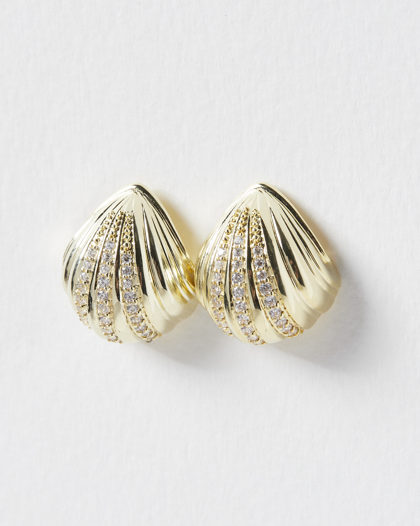 Grace Shell Gold Plated Earrings | Oliver Bonas