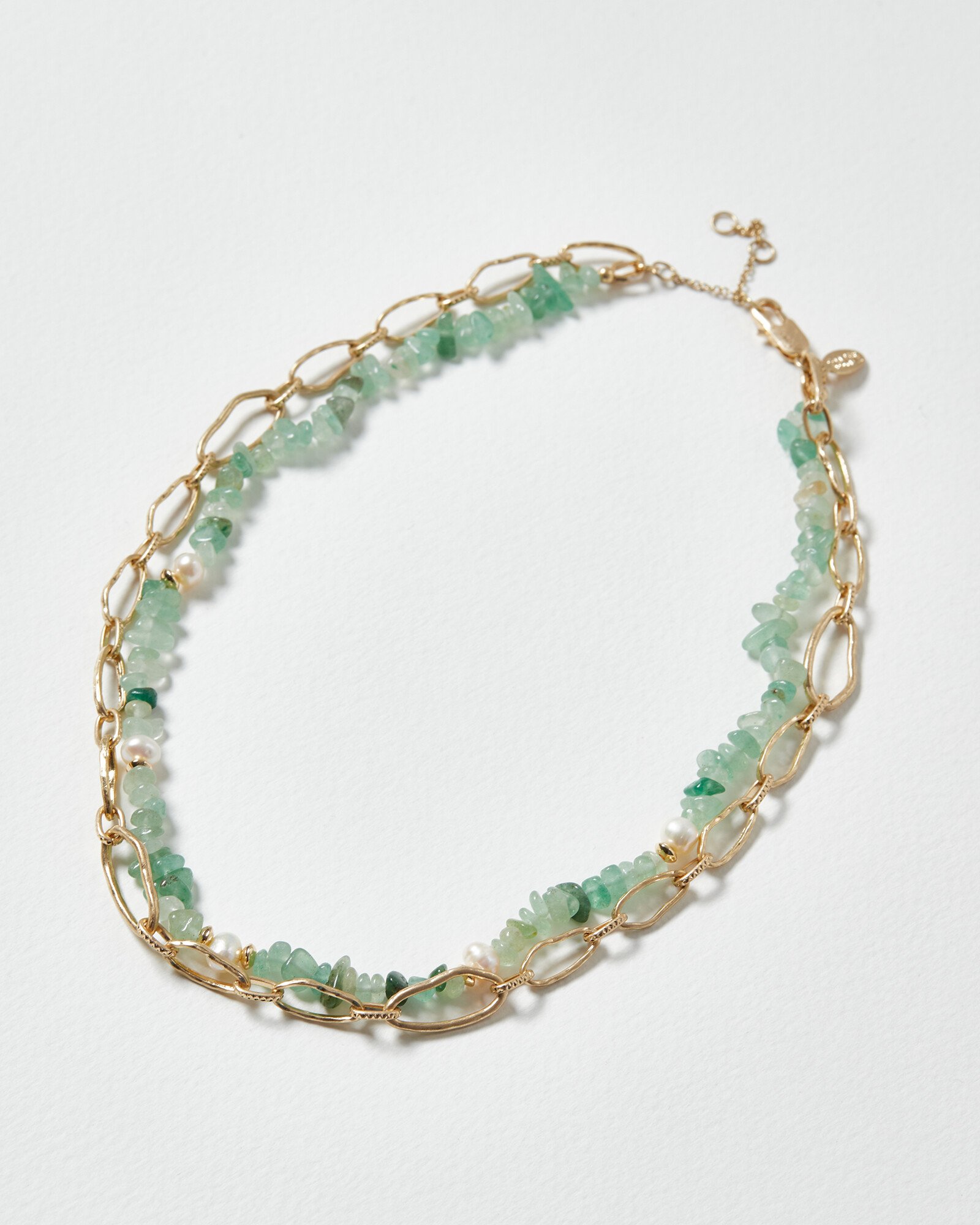 Nayana Bead & Freshwater Pearl Layered Chain Necklace | Oliver Bonas