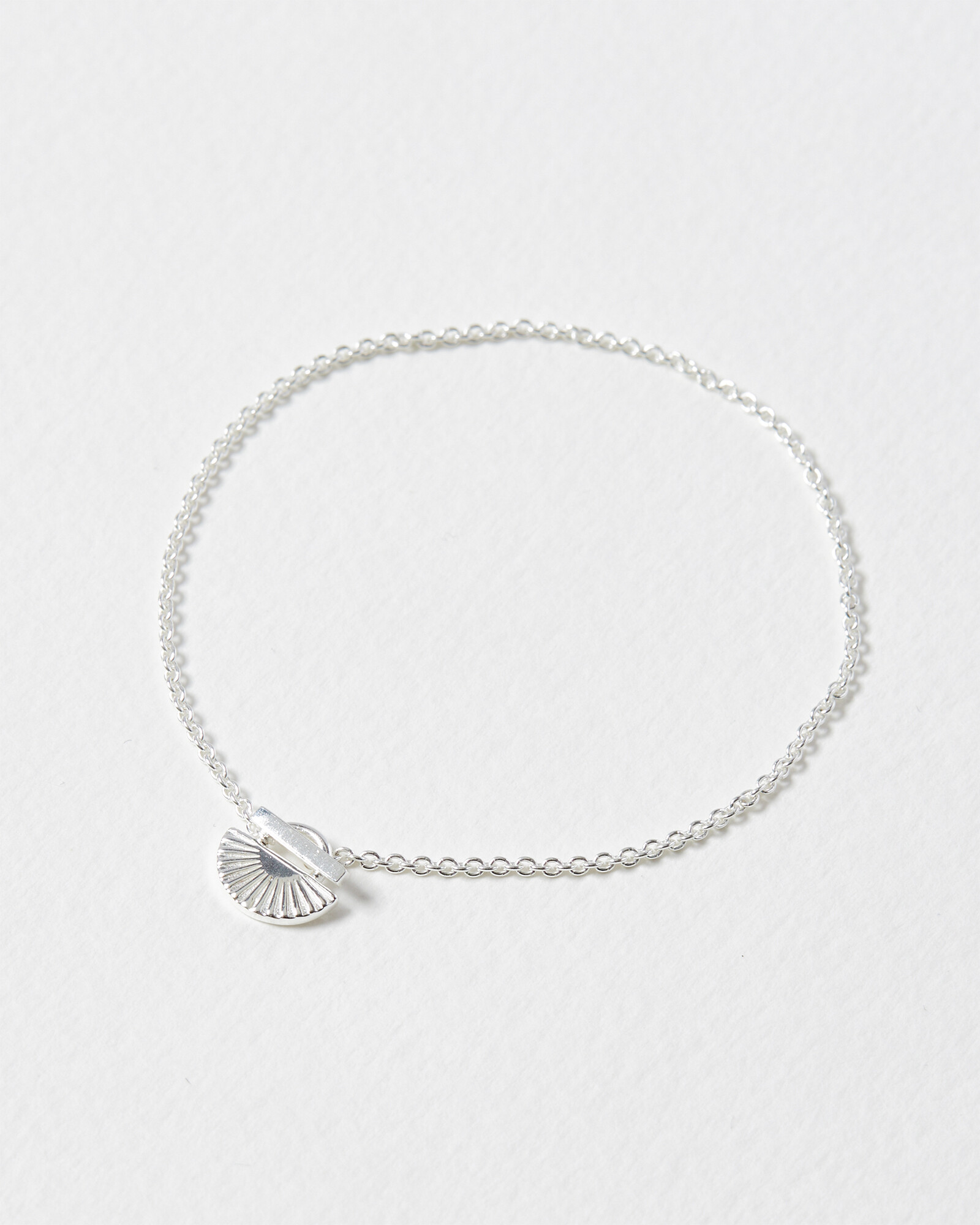Asante Fan Engraved Fob Silver Chain Bracelet | Oliver Bonas