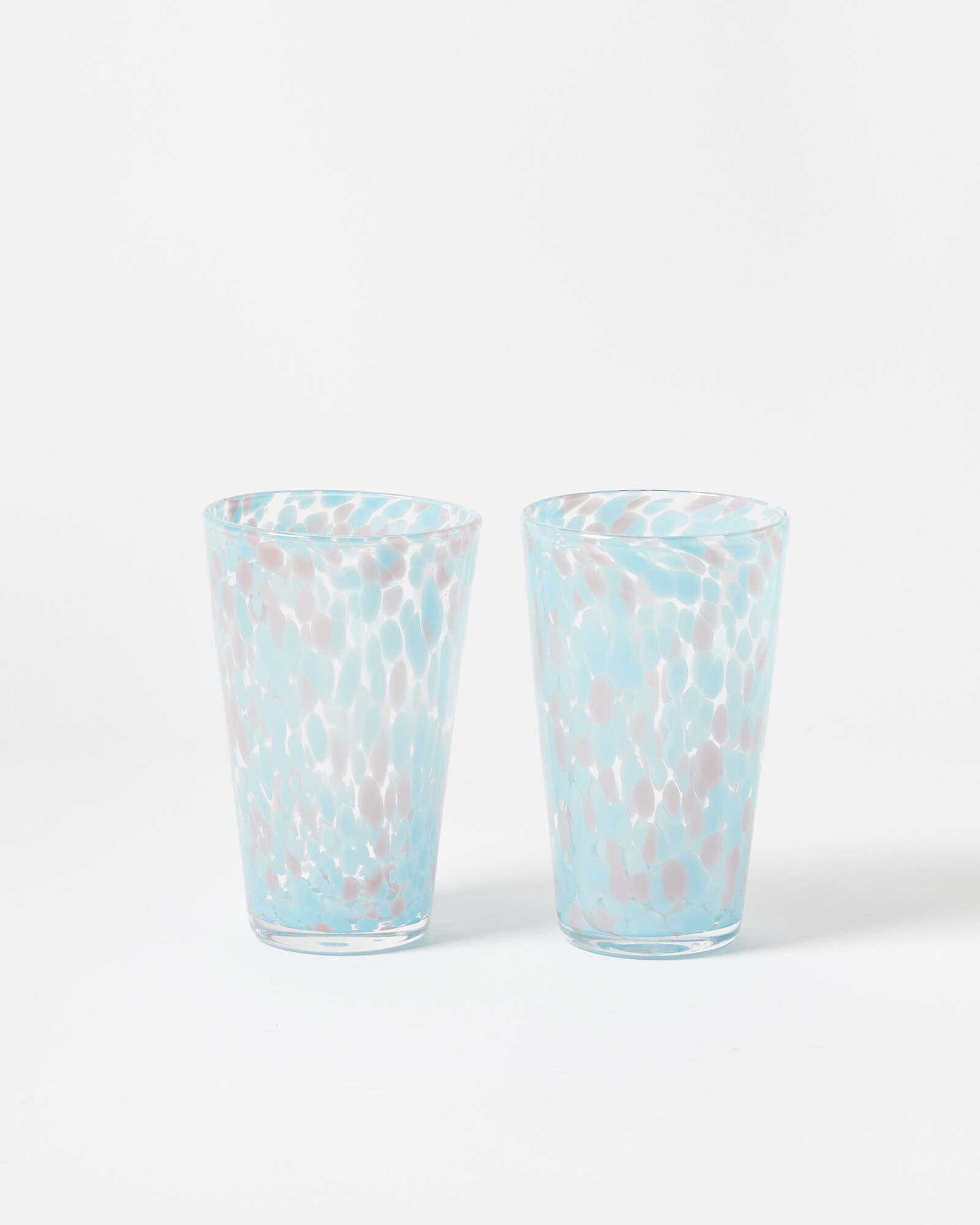Bexton Blue Spot Glass Highball Tumblers | Oliver Bonas