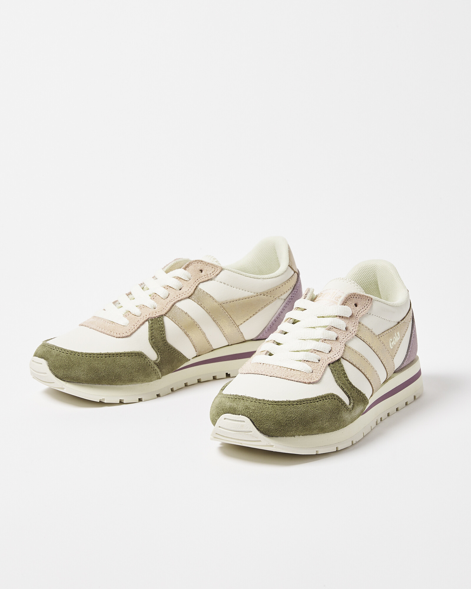 Gola Daytona Quadrant Lilac Purple Leather Trainers | Oliver Bonas