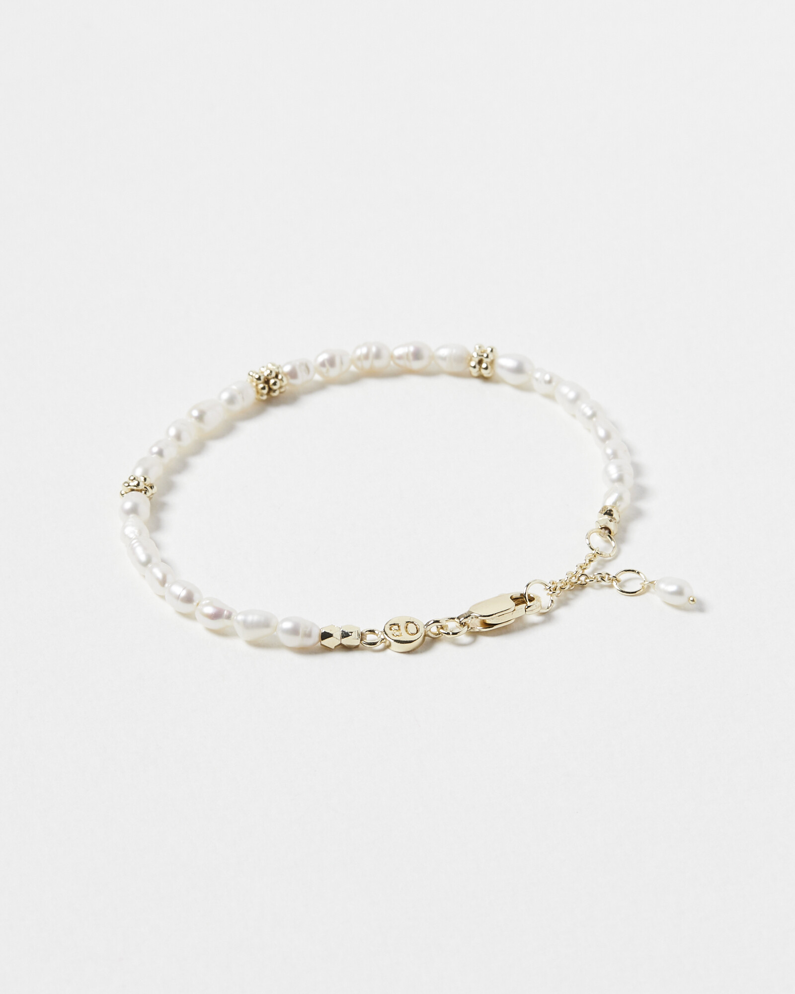 Edith Pearl & Gold Plated Beaded Bracelet | Oliver Bonas