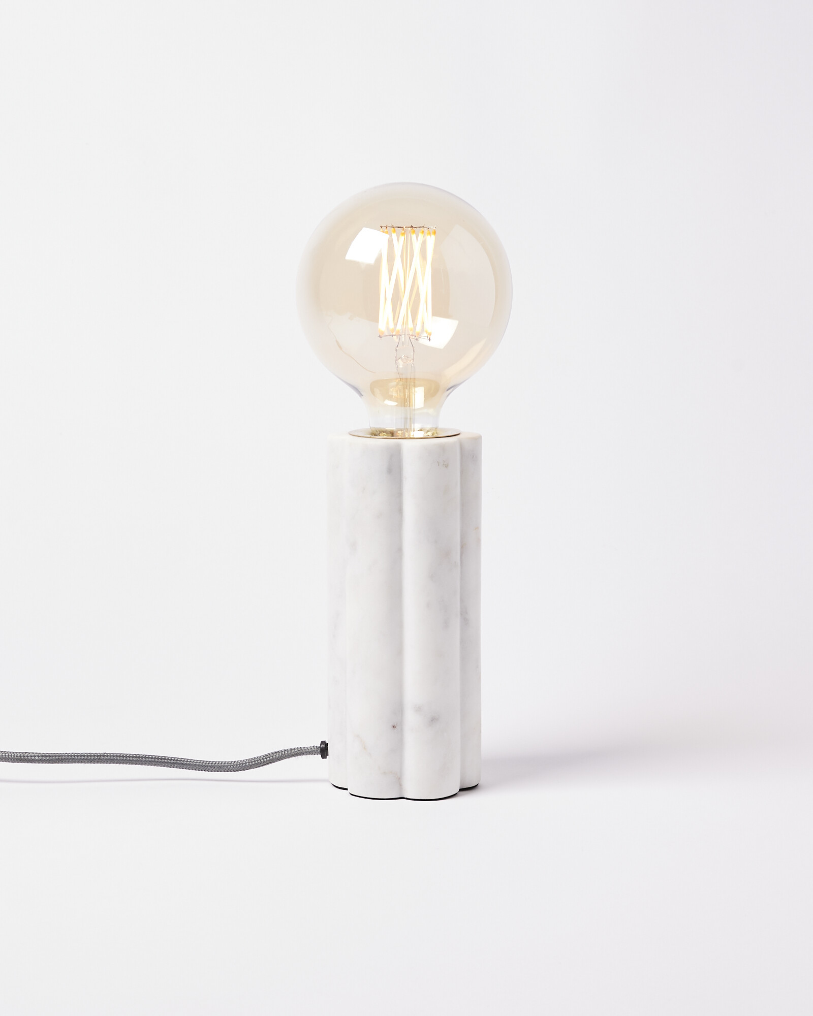 Scallop White Marble Desk & Table Lamp | Oliver Bonas