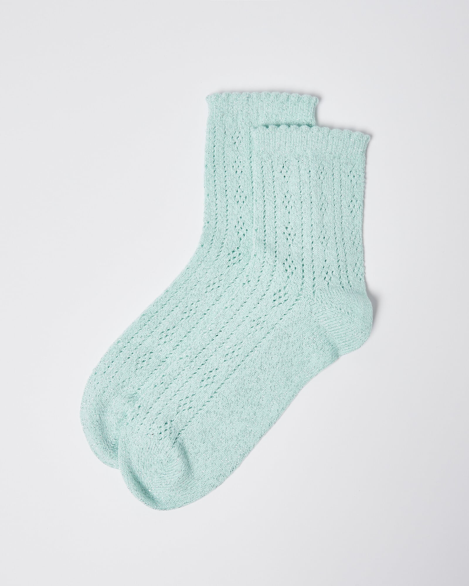 Pointelle Mint Green Ankle Socks | Oliver Bonas