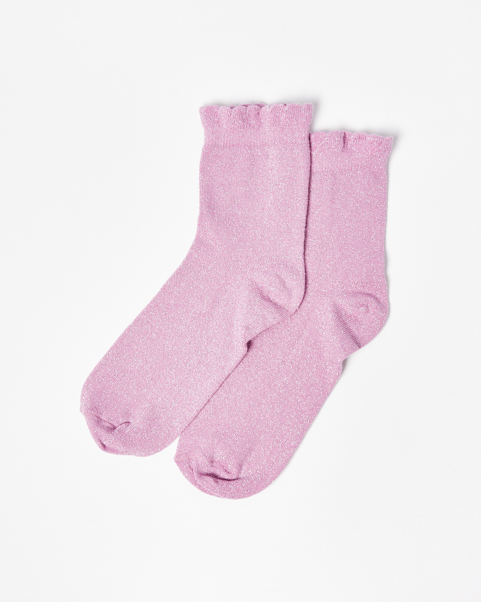 Shimmer Frill Pink Ankle Socks | Oliver Bonas