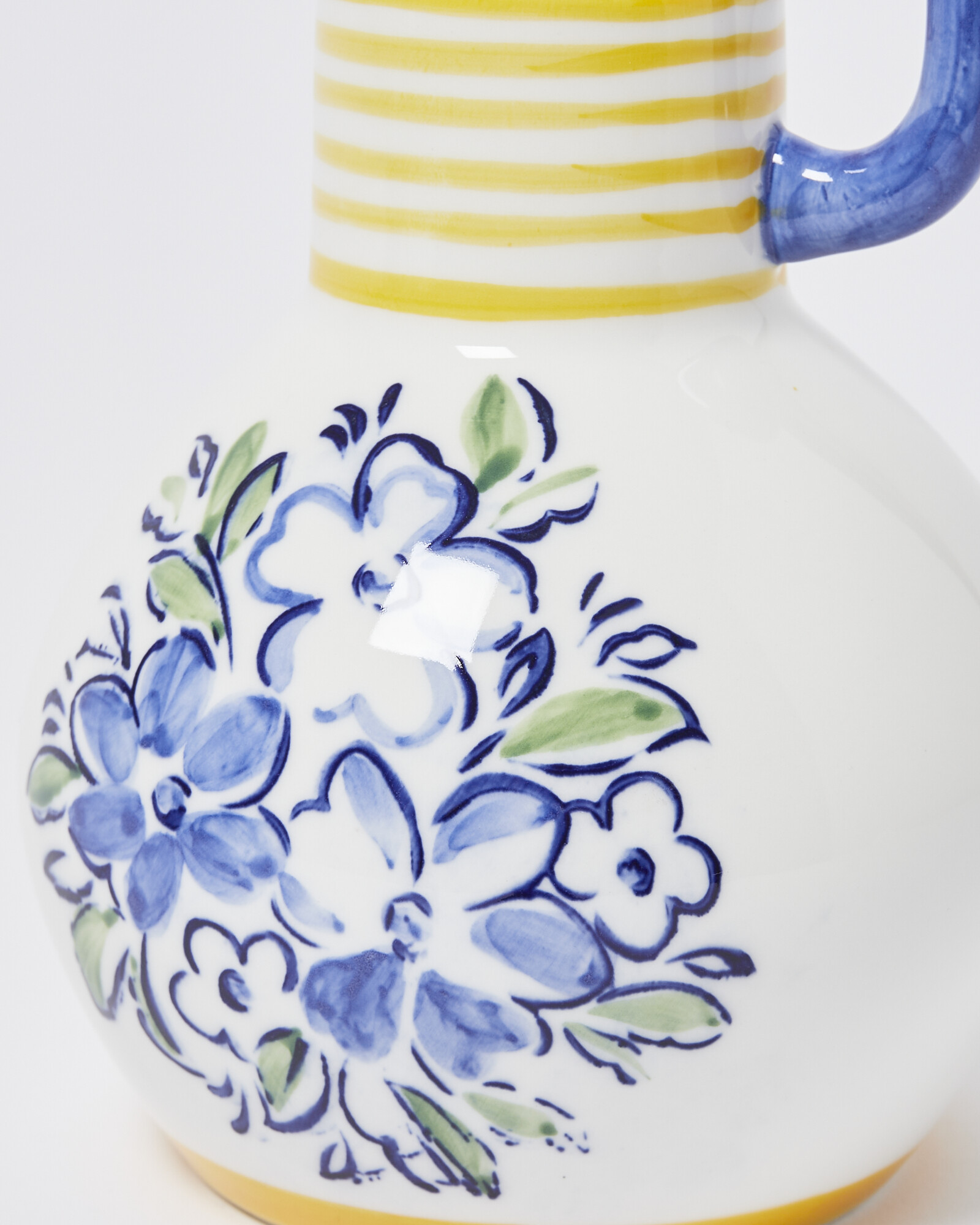Blythe Handpainted Blue & Yellow Ceramic Vase Small | Oliver Bonas