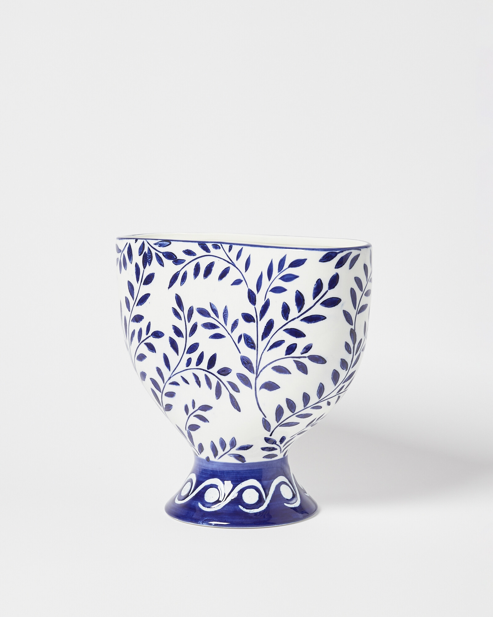 Blythe Handpainted Blue Ceramic Mantle Vase Large | Oliver Bonas