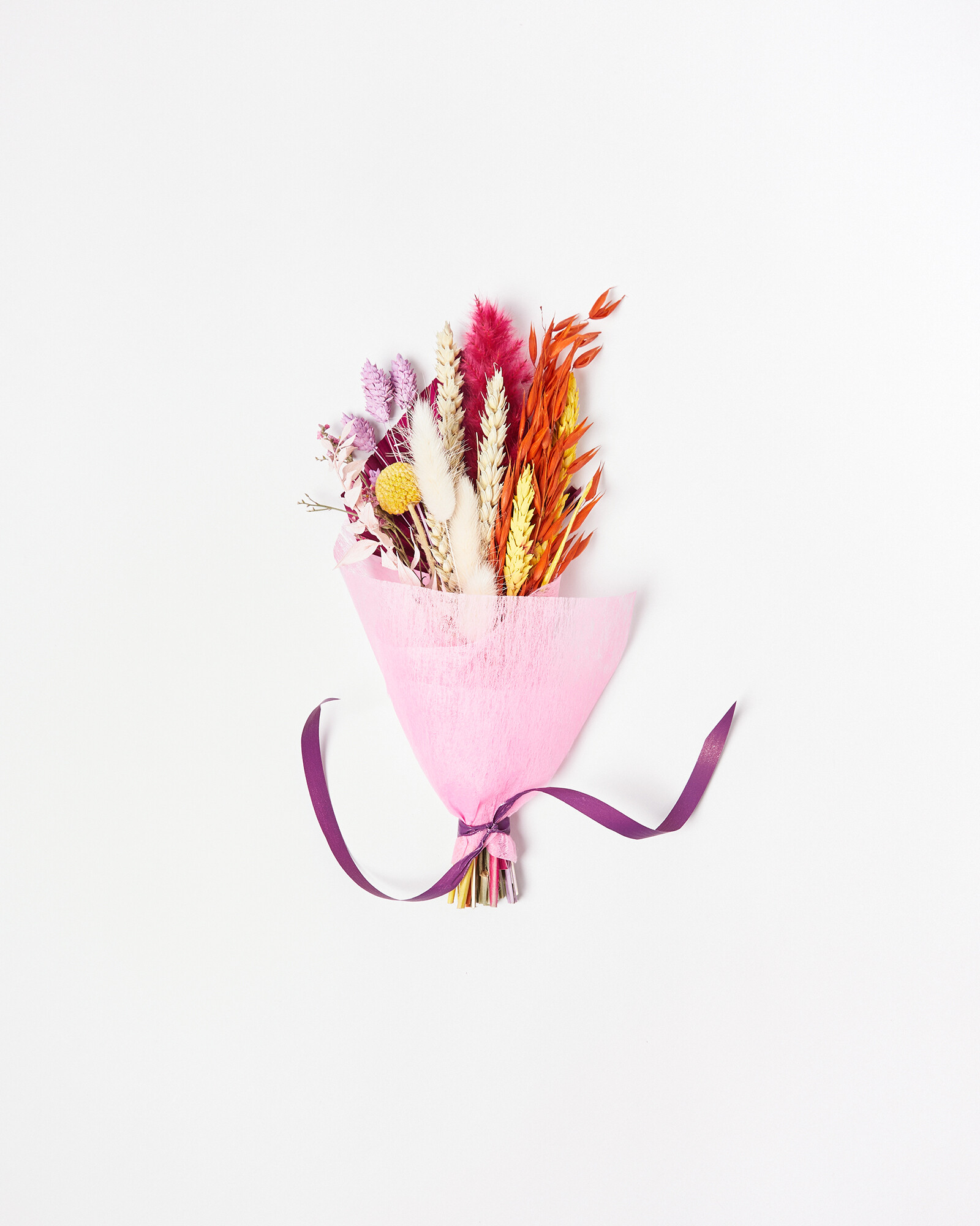 Ione Purple Dried Flower Posy | Oliver Bonas
