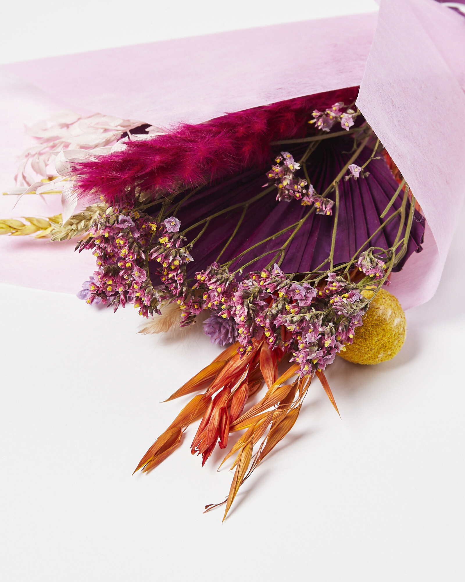Ione Purple Dried Flower Posy | Oliver Bonas