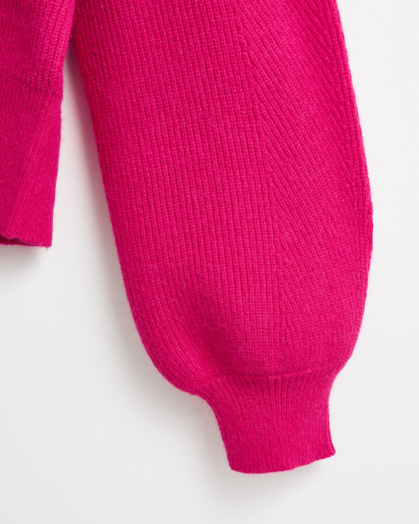 Raspberry Chevron Rib Pink Knitted Cardigan | Oliver Bonas