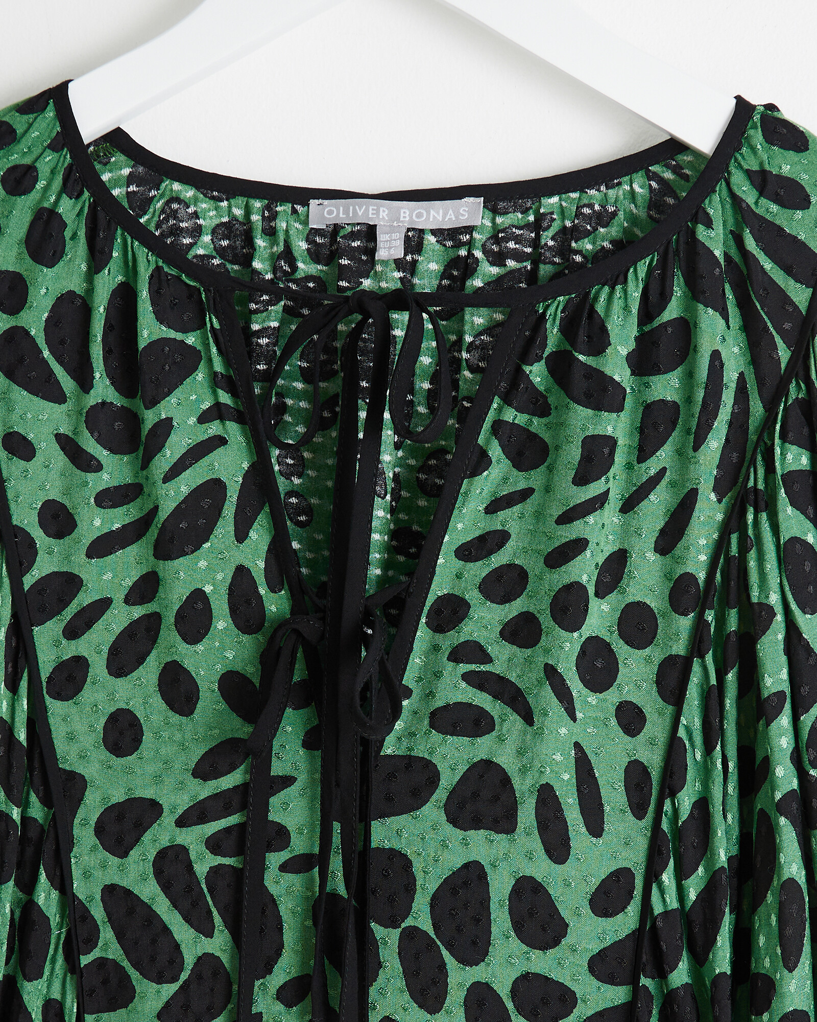 Animal Spot Print Green Midi Dress | Oliver Bonas
