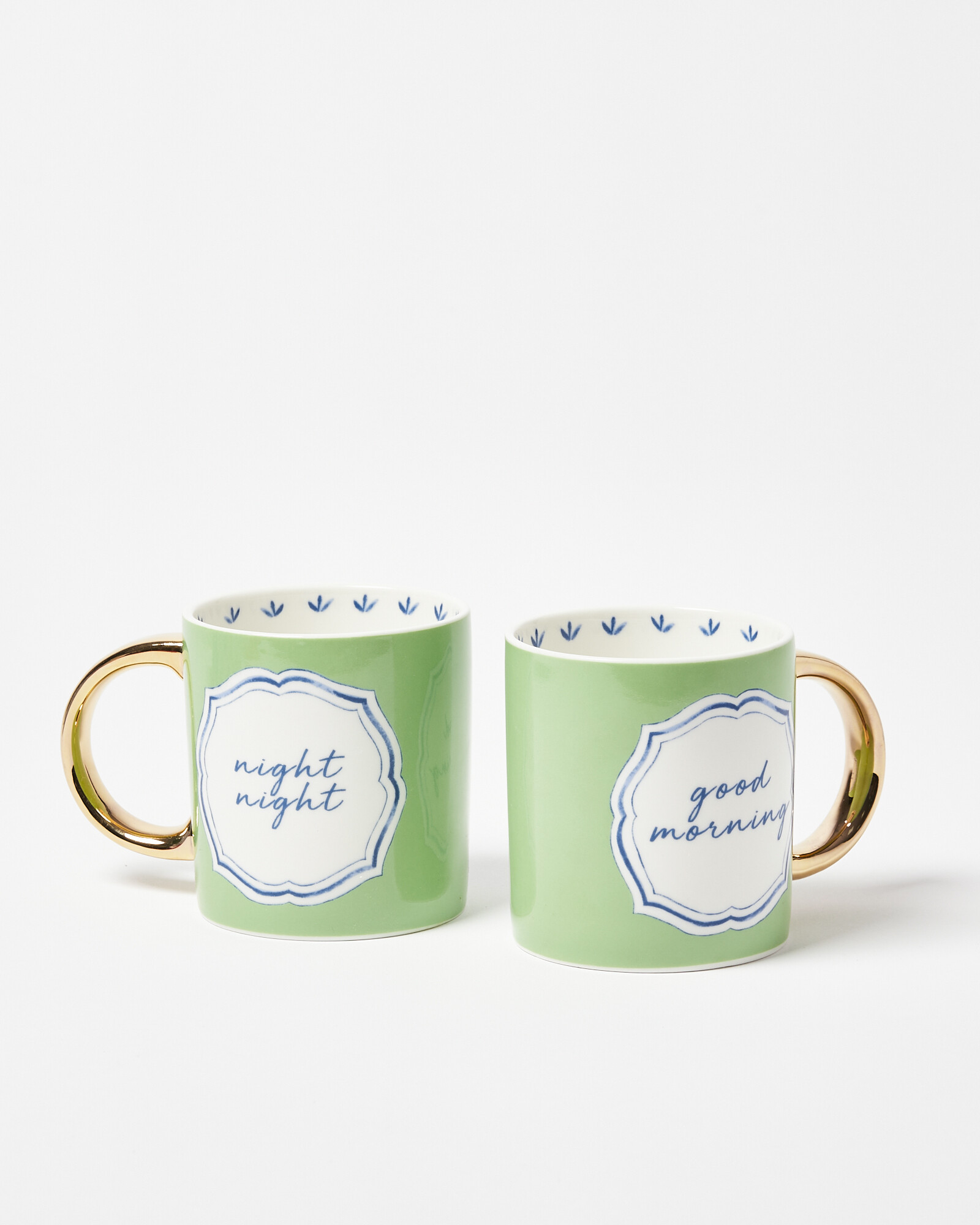 Good Morning Night Night Ceramic Mugs Set of Two | Oliver Bonas