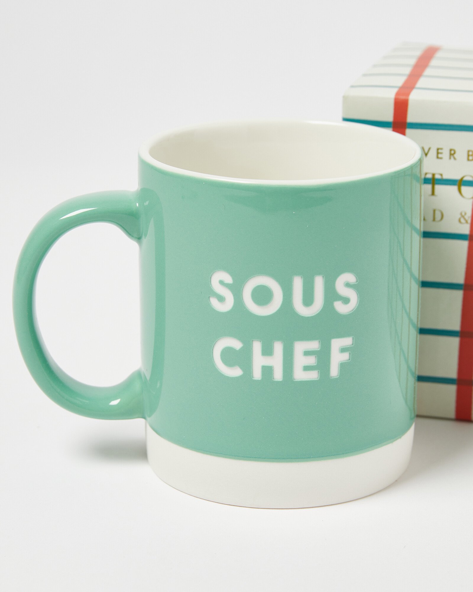 Head Chef Sous Chef Blue Ceramic Mugs Set of Two | Oliver Bonas