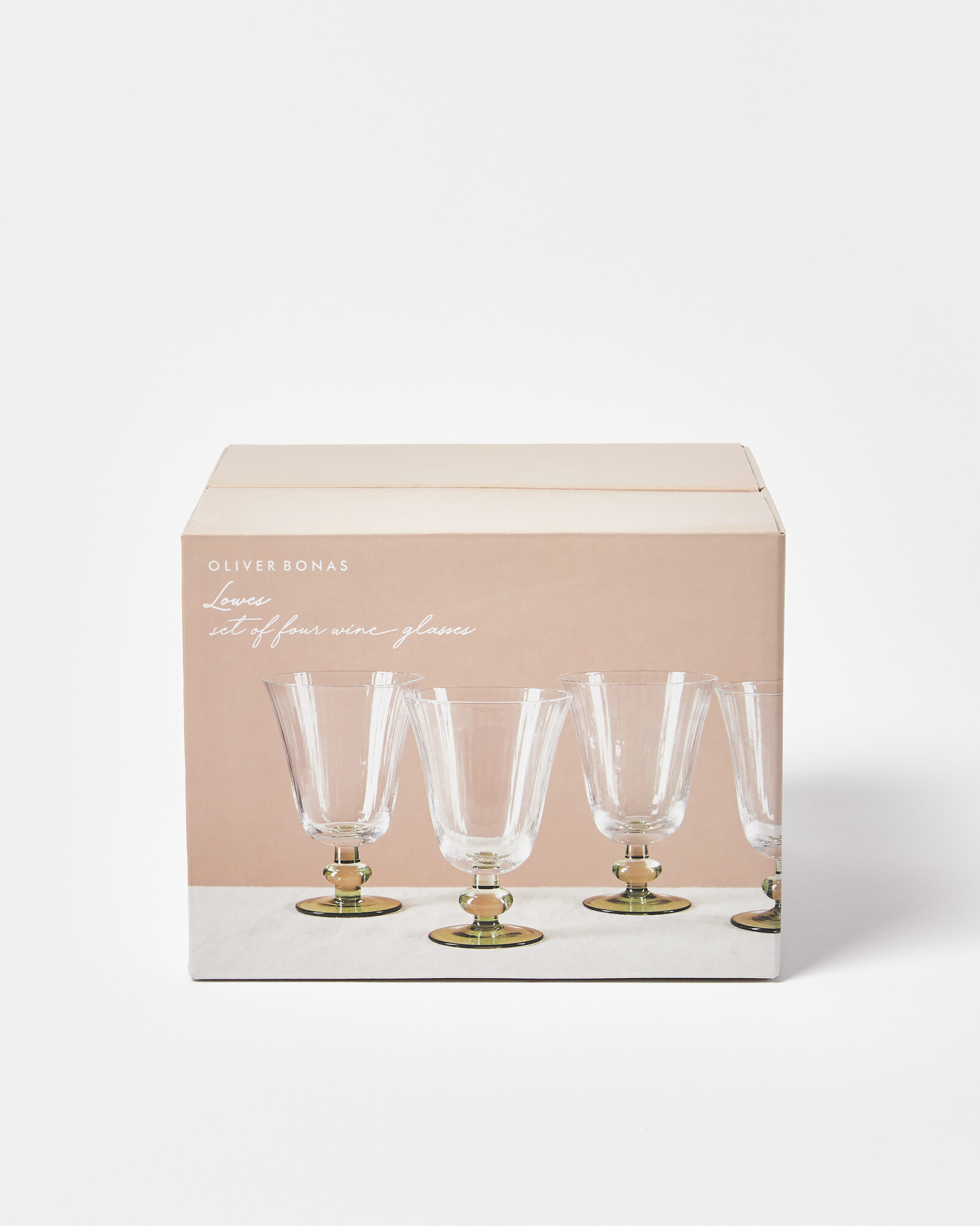 Lowes Green Wine Glasses Set of Four | Oliver Bonas