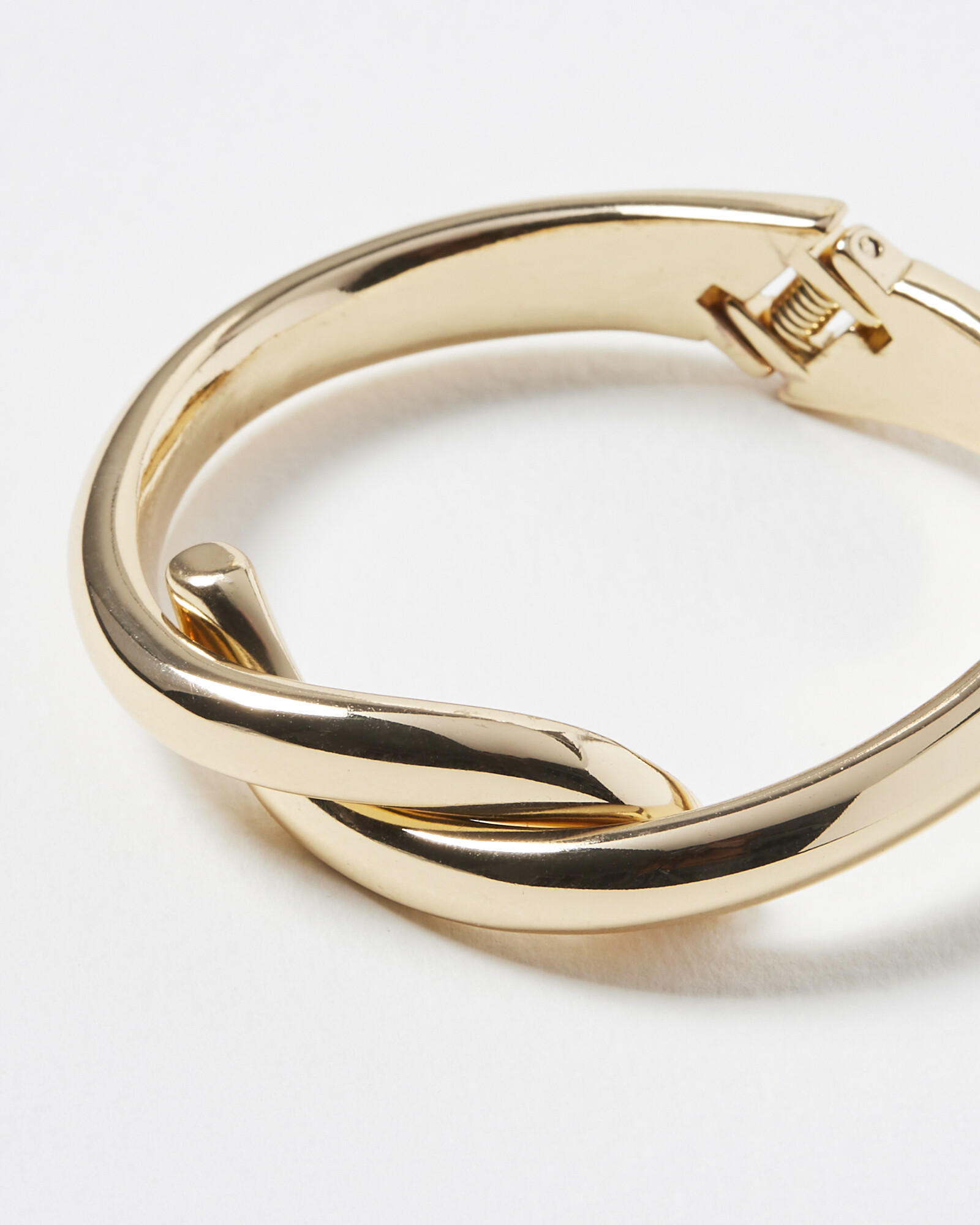 Maya Cross Over Gold Tone Chunky Cuff Bangle | Oliver Bonas