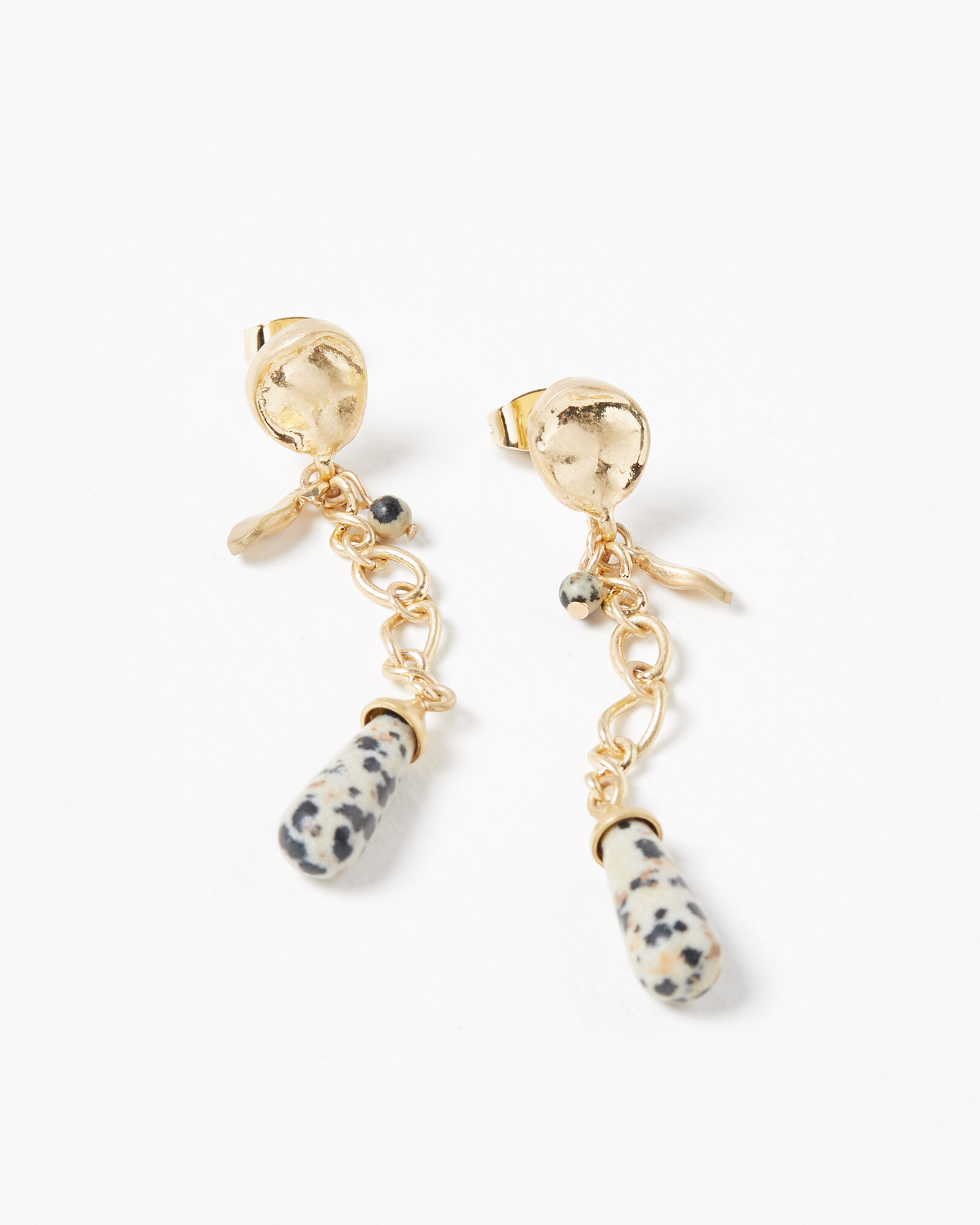Elsa Stone & Disc Drop Earrings | Oliver Bonas