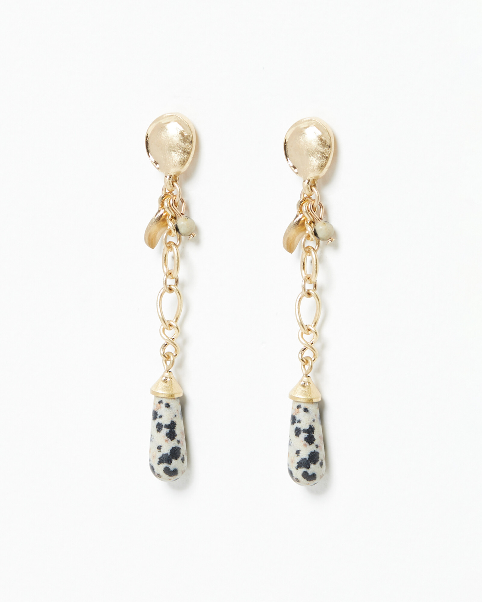 Elsa Stone & Disc Drop Earrings | Oliver Bonas